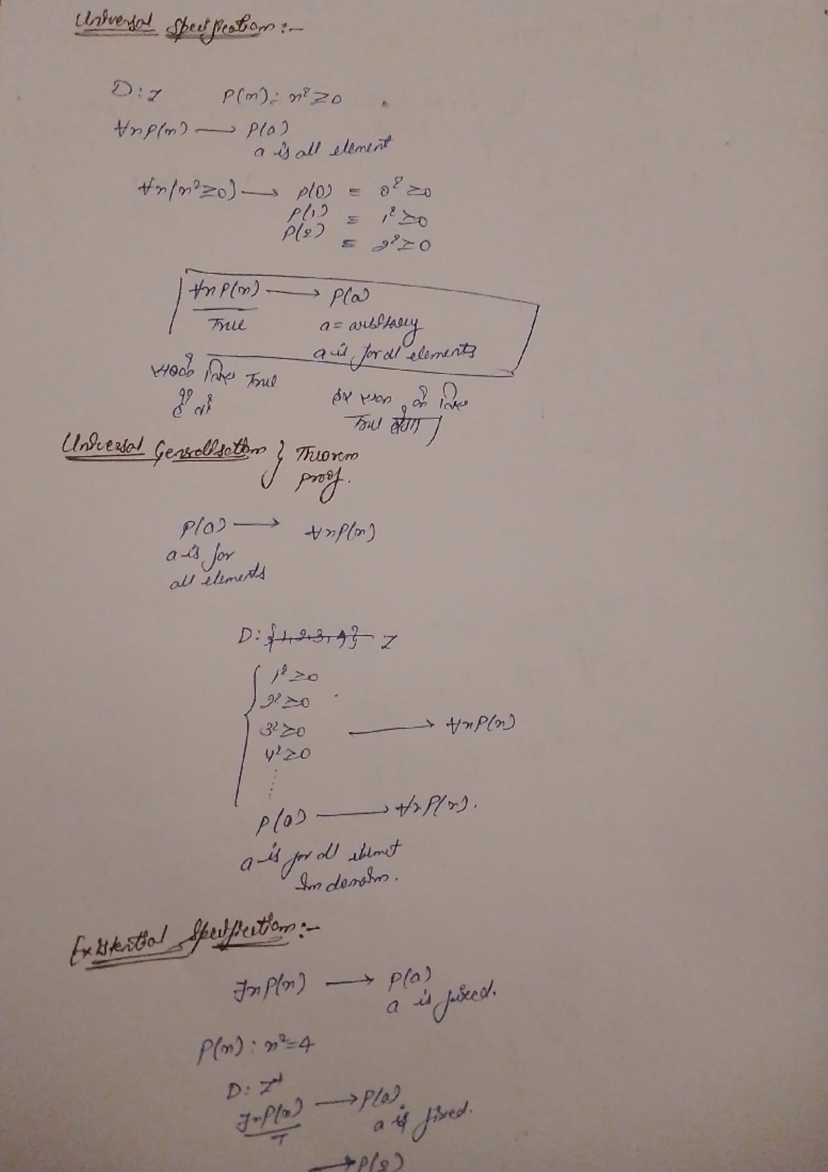 Universal specification and generalization - Discrete Mathematics for ...