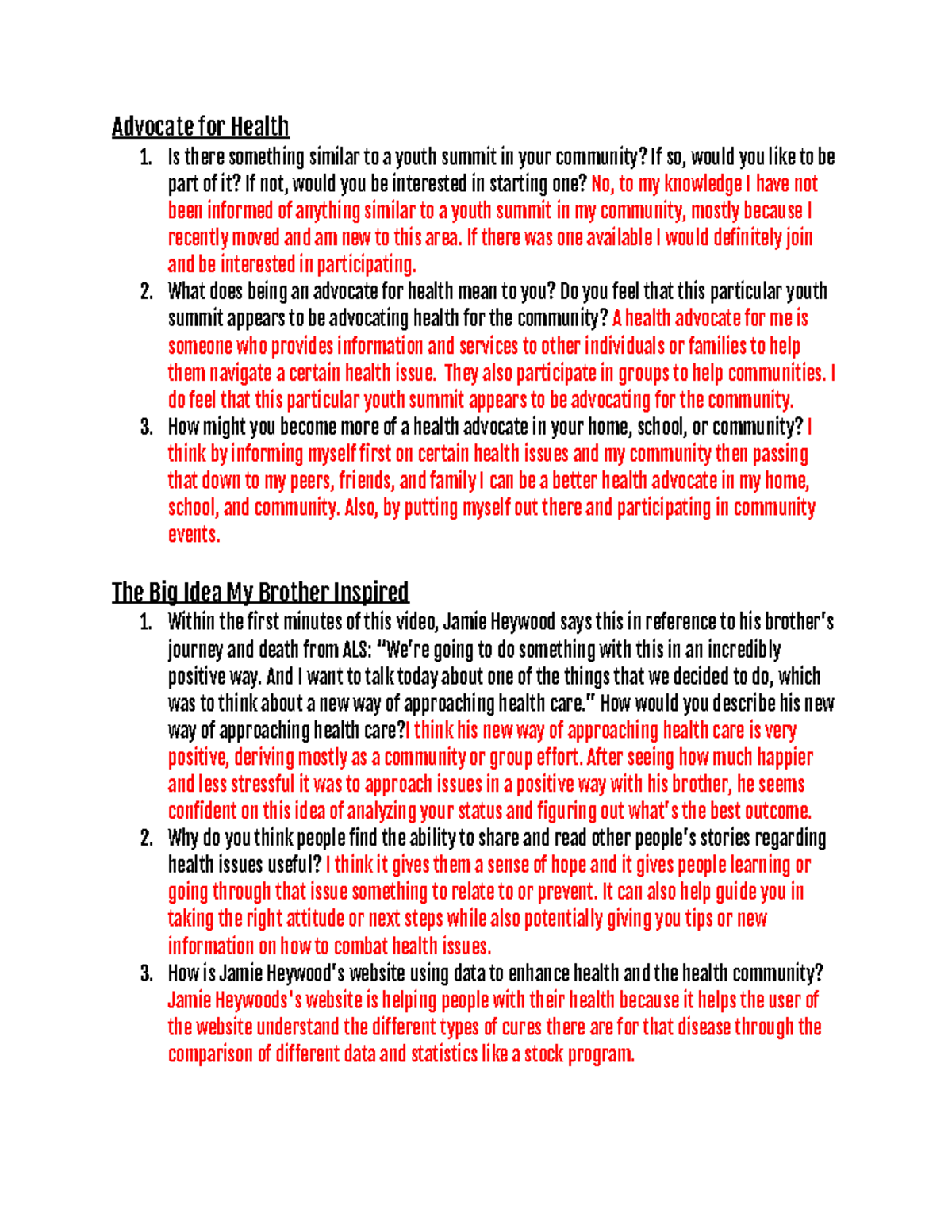 Unit 8 Assignment Advocate For Health - HITT 1211 - LSC - Studocu