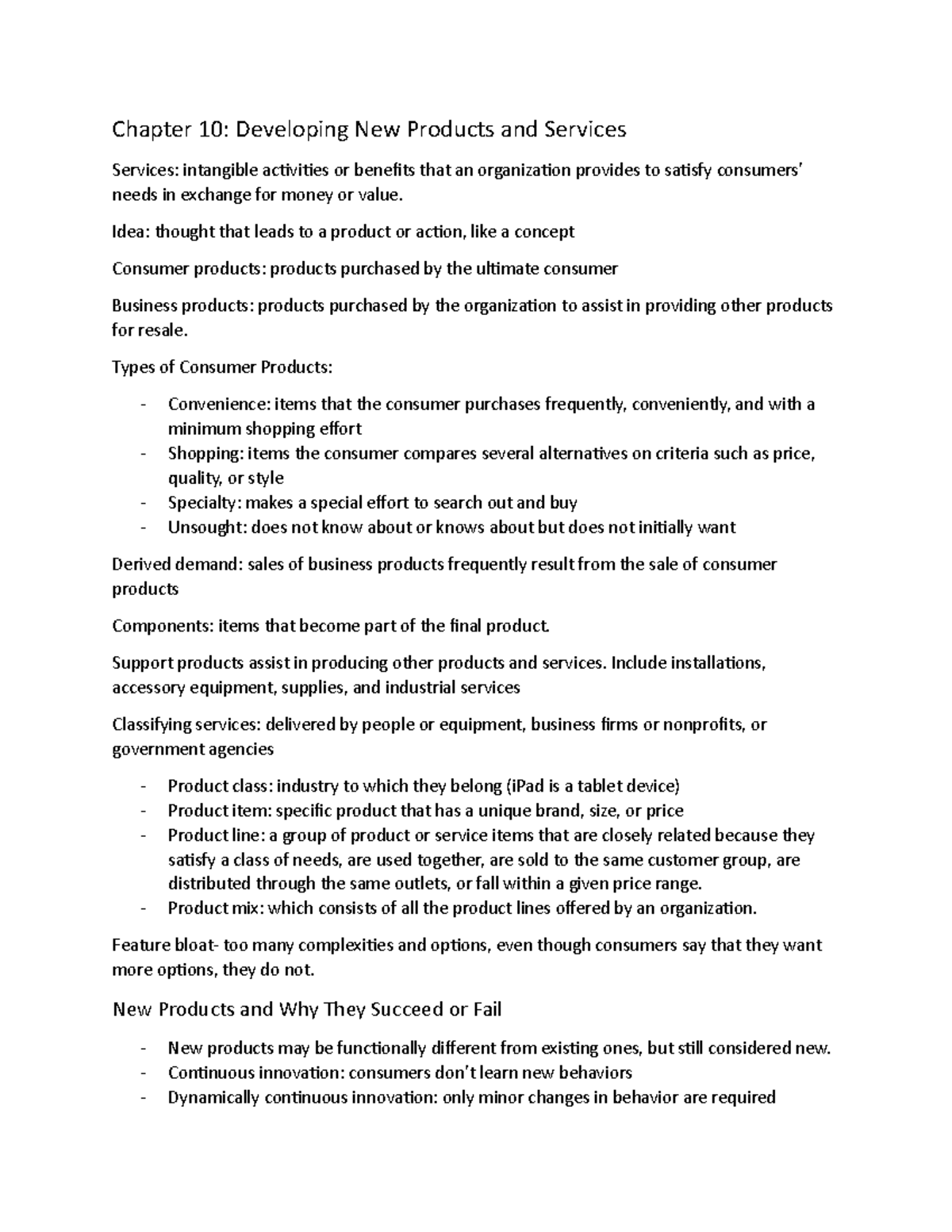 Chapter 10 MARK - Marketing: The Core - Chapter 10: Developing New ...