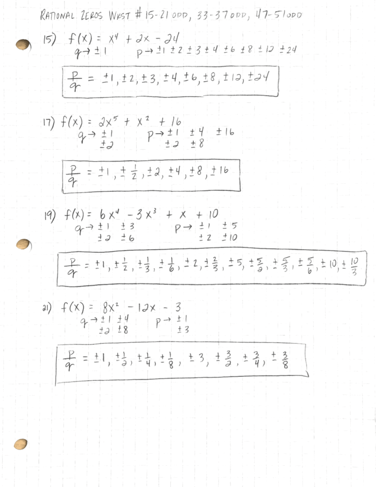 A2 Rational Zero Wkst Solutions - Studocu