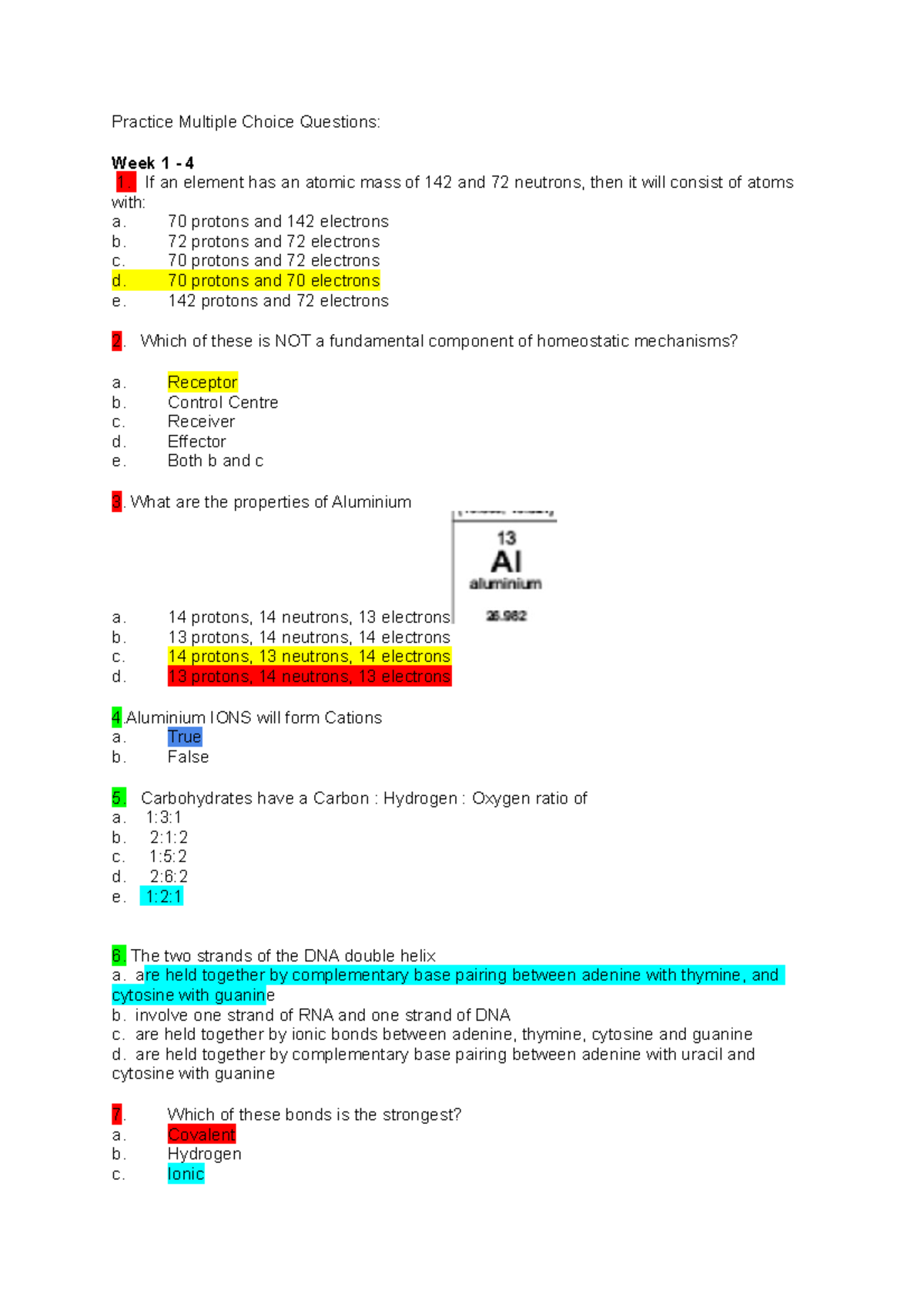 Final Exam 2019, questions and answers - Practice Multiple Choice ...