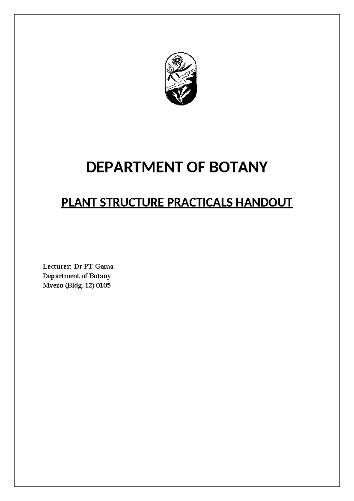 Prac-1&2 Stems, Simple and Complex Tissues - DEPARTMENT OF BOTANY PLANT ...