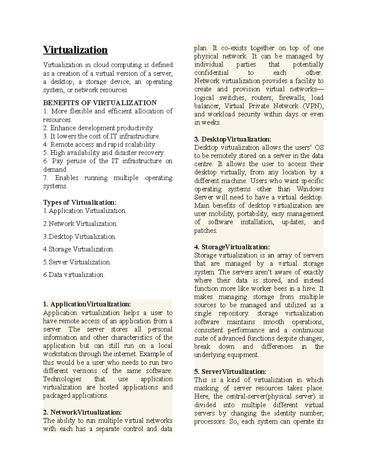 Virtualization - Virtualization Virtualization in cloud computing is defined as a creation of a ...