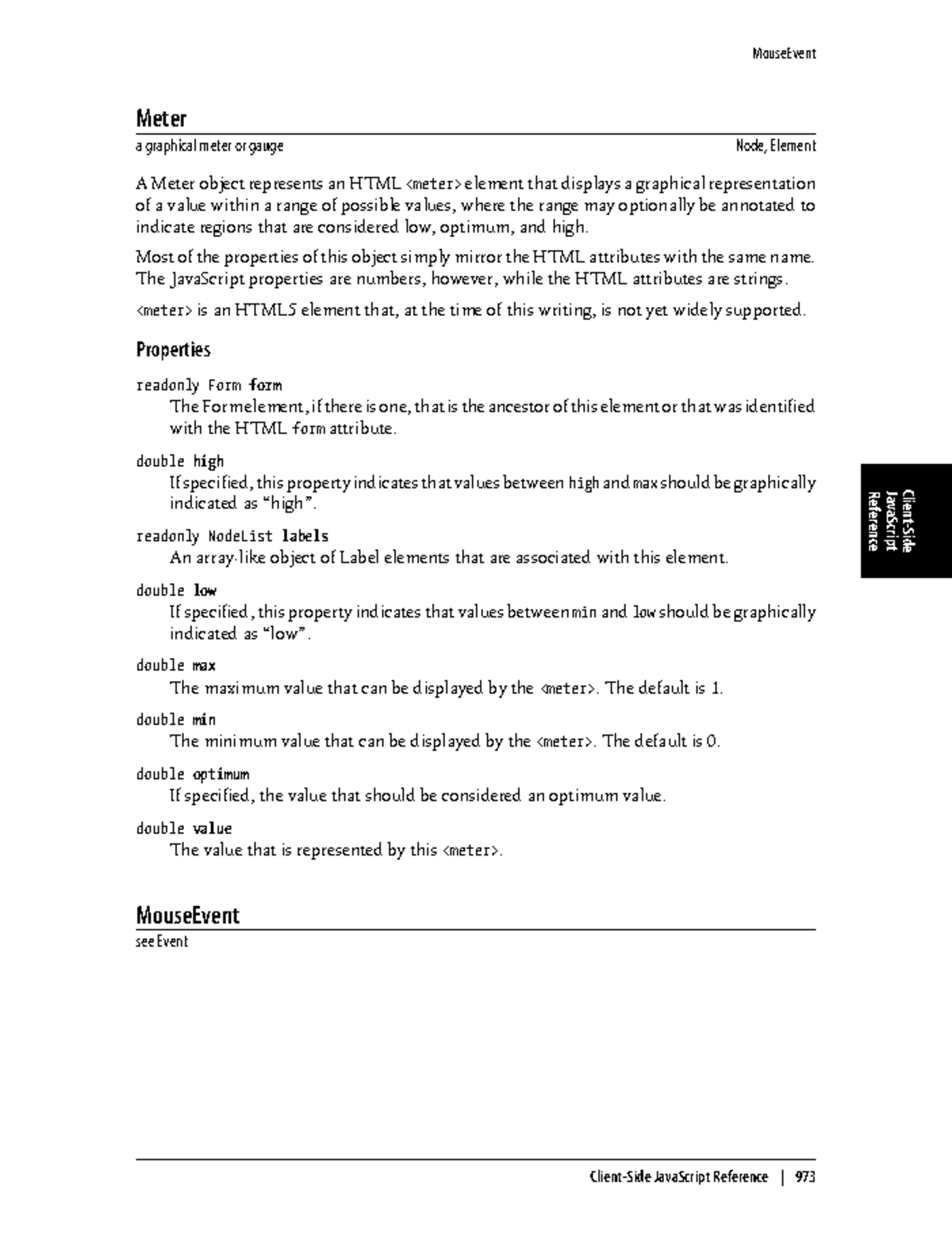 Web Programming Using Java Script Meter A Graphical Meter Or Gauge Node Element A Meter