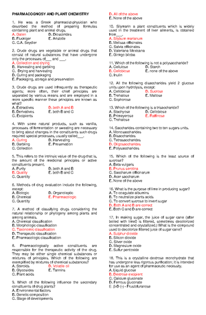 Biochemistry Answer Key-RED Pacop - Pharmaceutical Biochemistry ...
