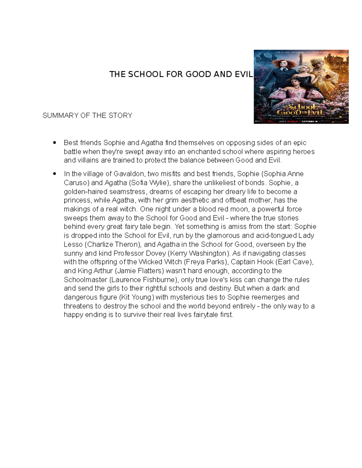 THE School FOR GOOD AND EVIL - THE SCHOOL FOR GOOD AND EVIL SUMMARY OF ...