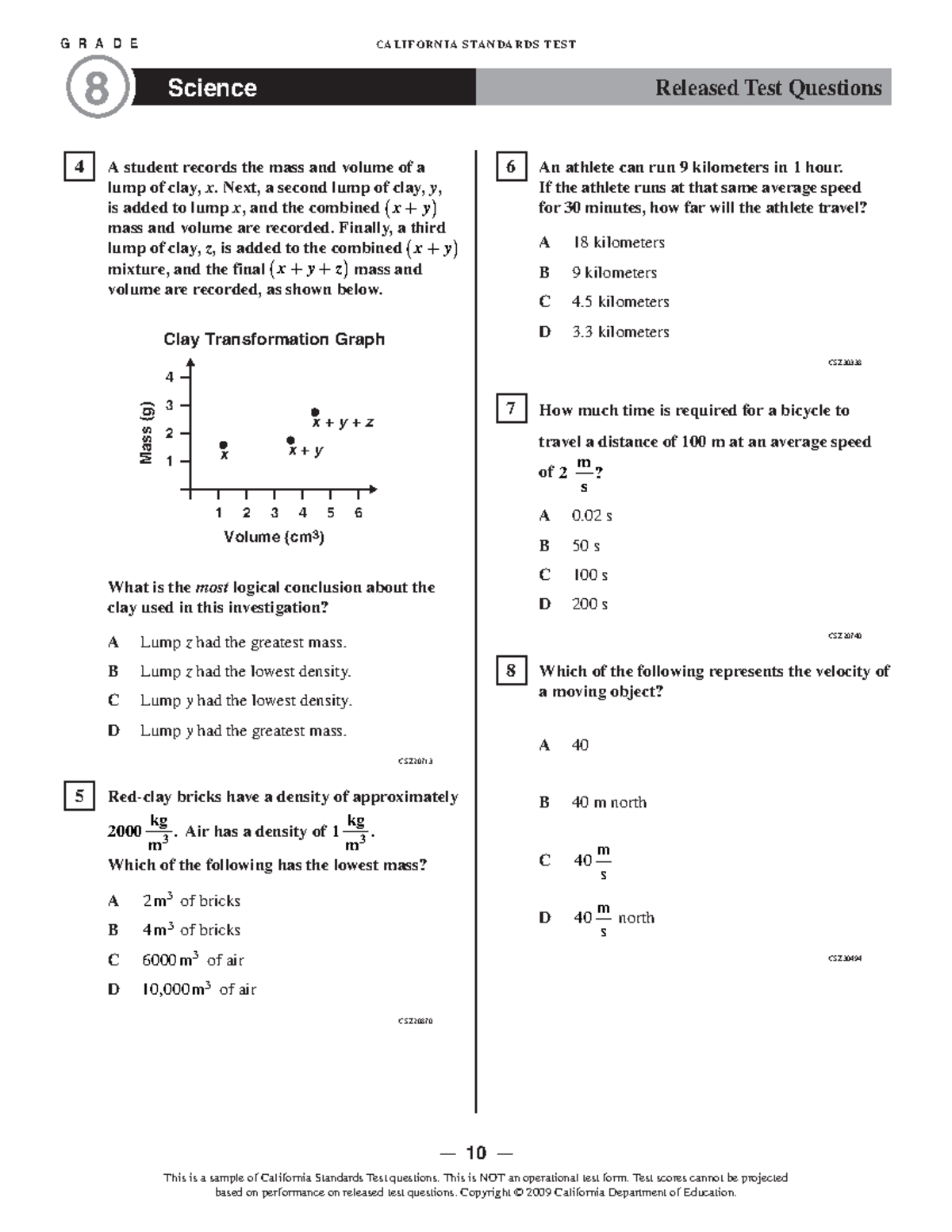 2 - PRACTICE STATE ASSESSMENT 5 - G R A D E CA L I F O R N I A S TA N ...