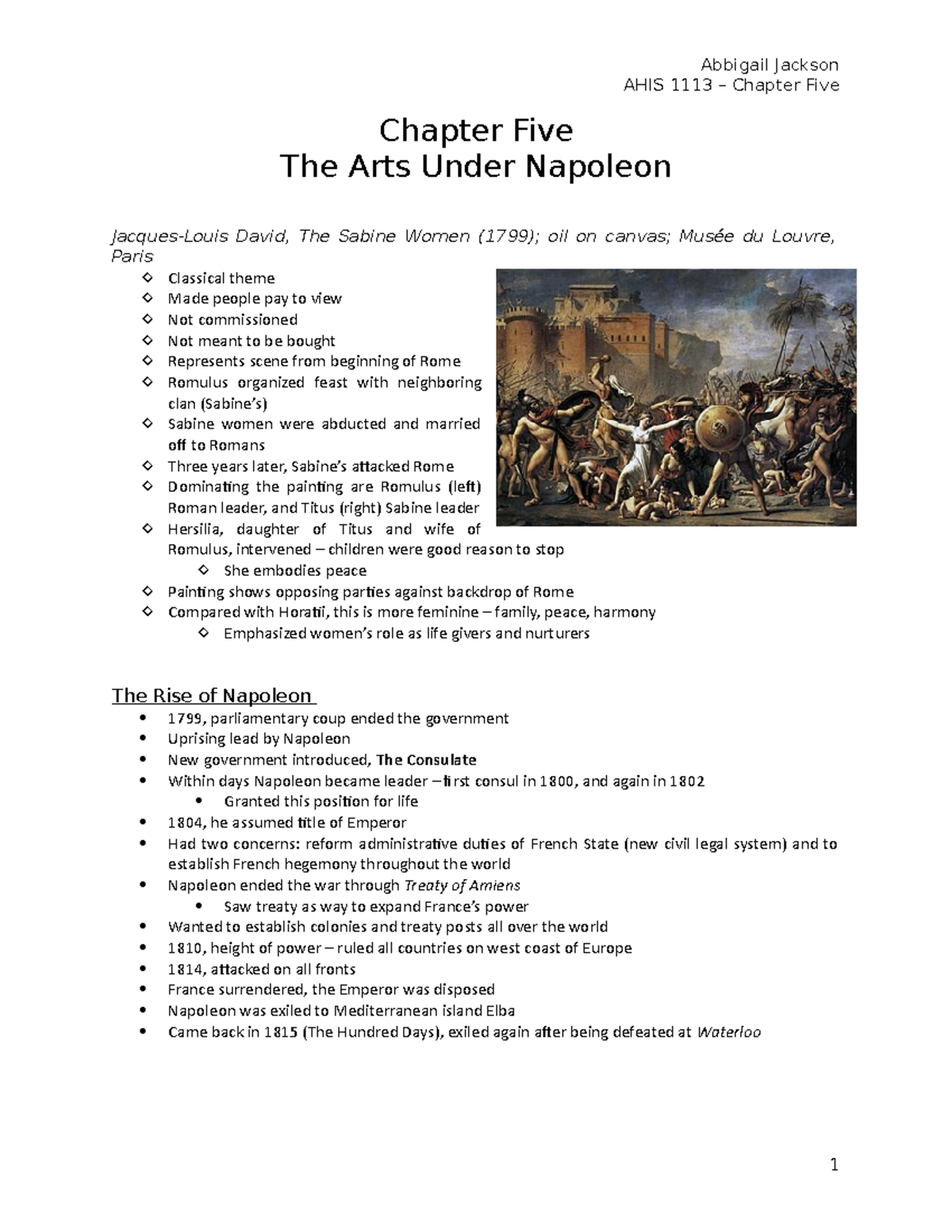 Chapter 5 - The Arts under Napoleon: the rise of Napoleon; Empire style ...