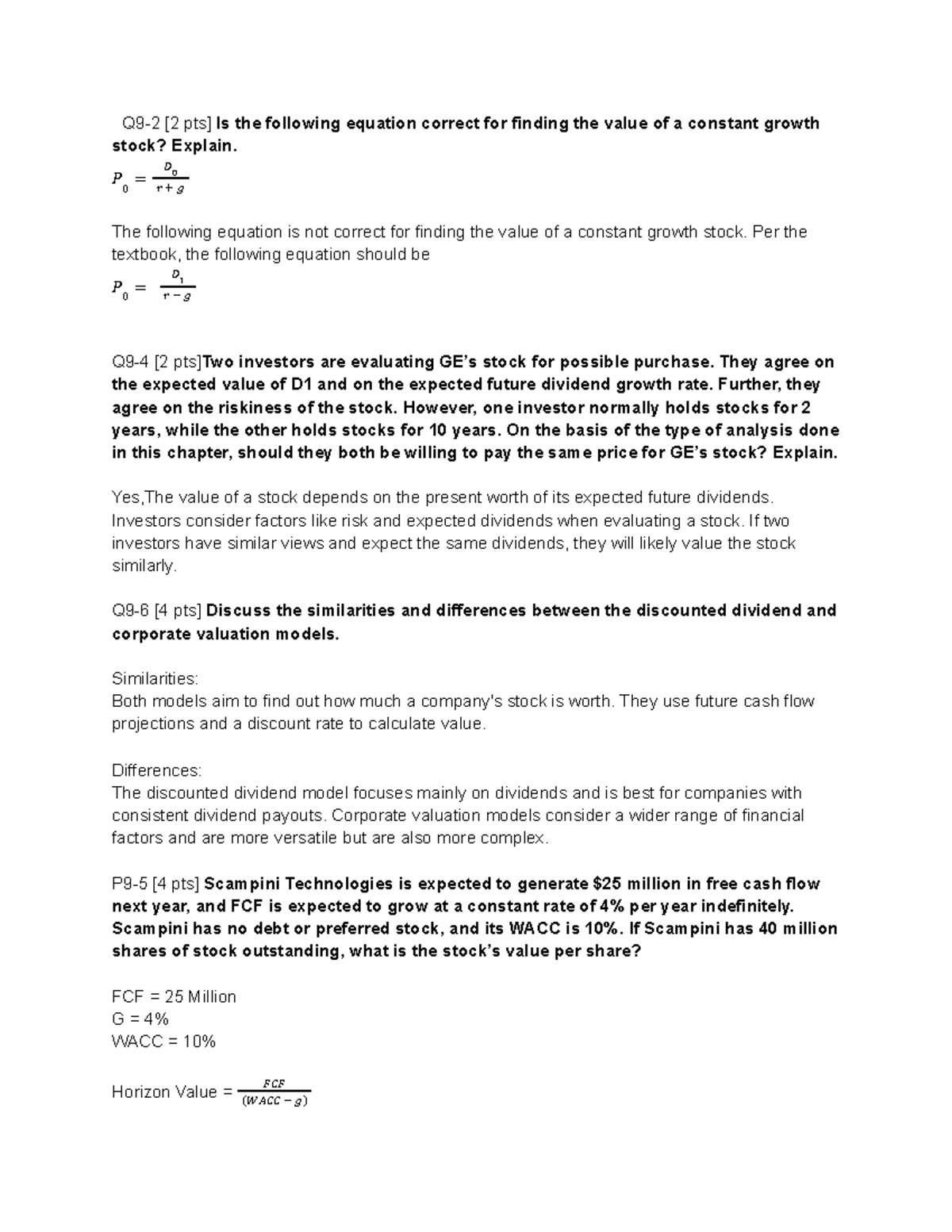 Problem Set 7 - Q9-2 [2 pts] Is the following equation correct for ...