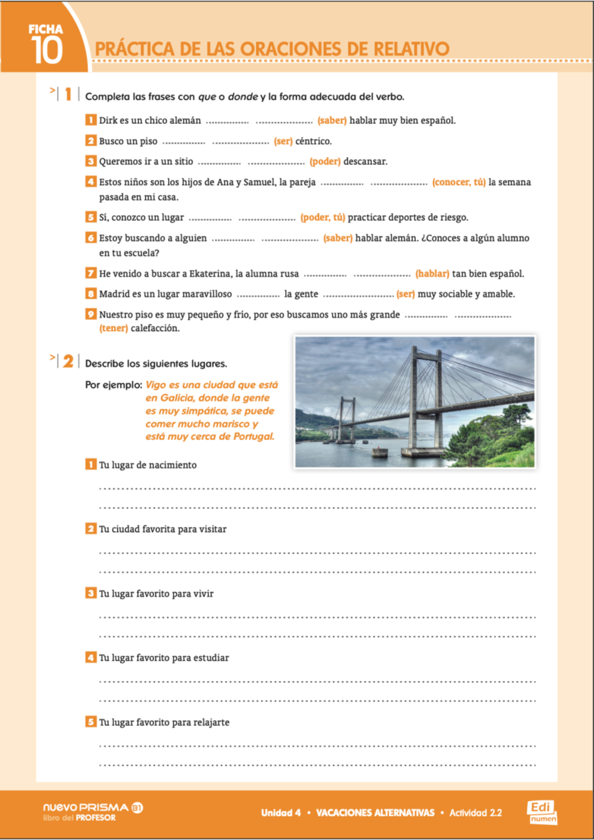 Ficha 10 Oraciones de relativo - LL257 - Studocu