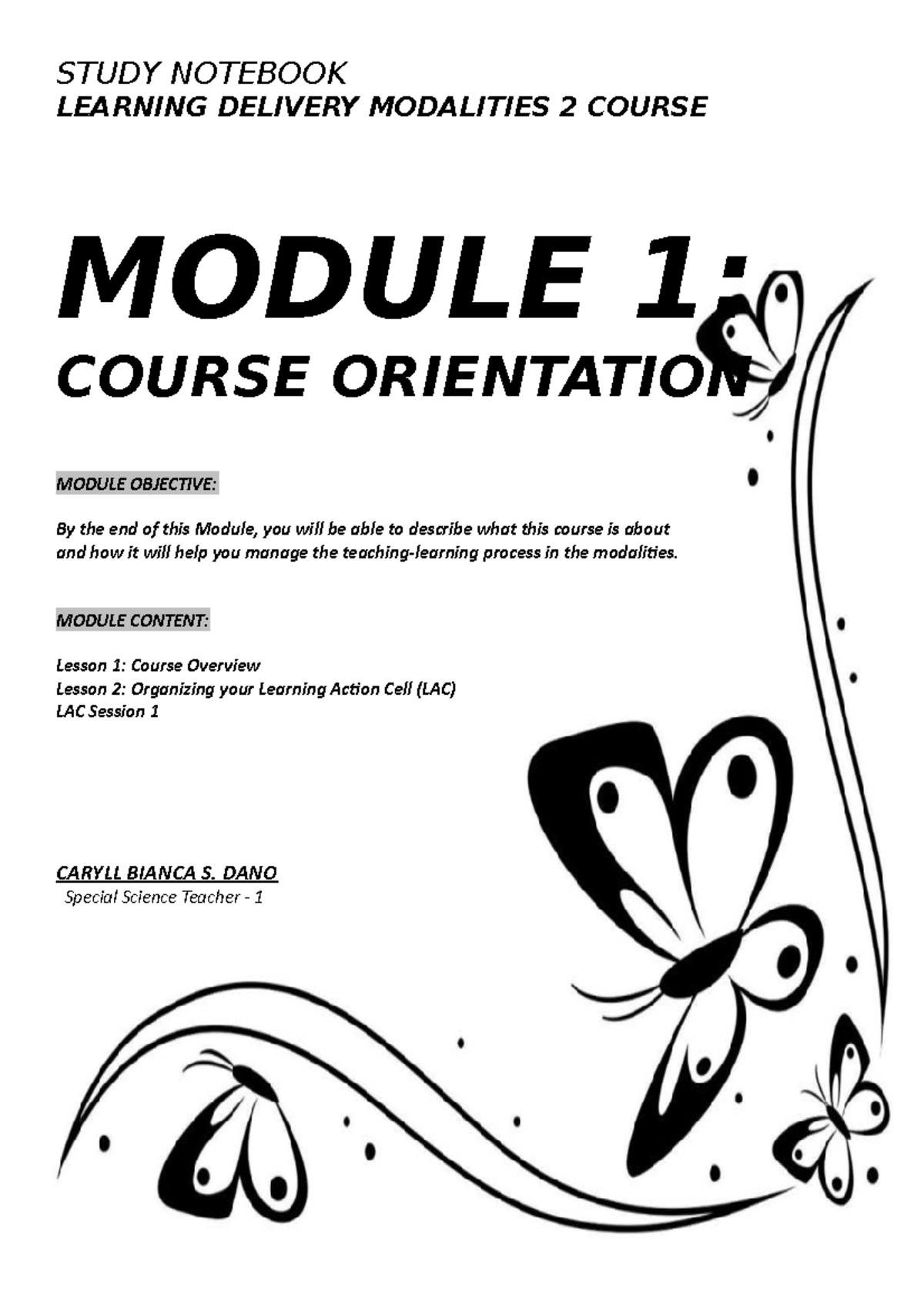 Module 1 Study Notebook - BSED major in Social Science - Studocu