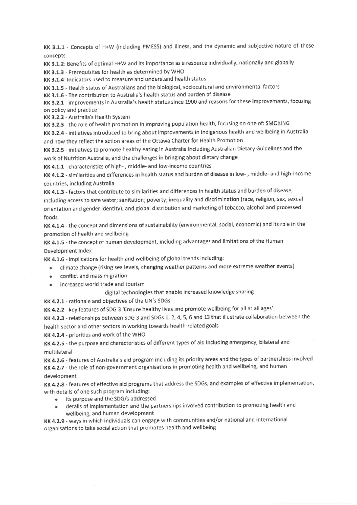 Key Knowledge checklist - Studocu