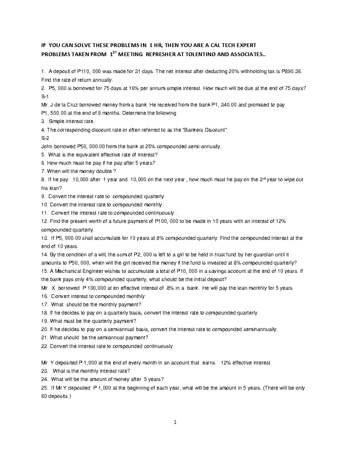 Preboard EXAM Answer - IF YOU CAN SOLVE THESE PROBLEMS IN 1 HR, THEN ...