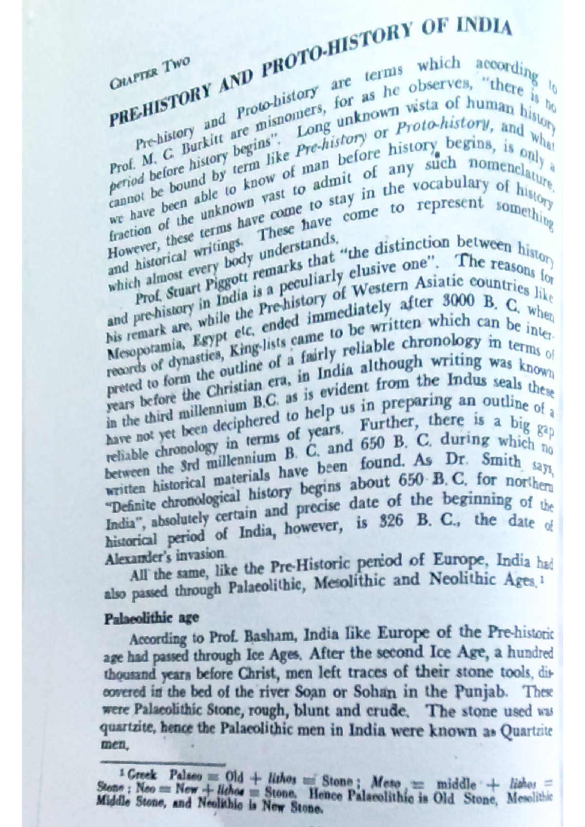 PRE History AND Proto - History OF India - OF INDIA CHAPTER AND which ...