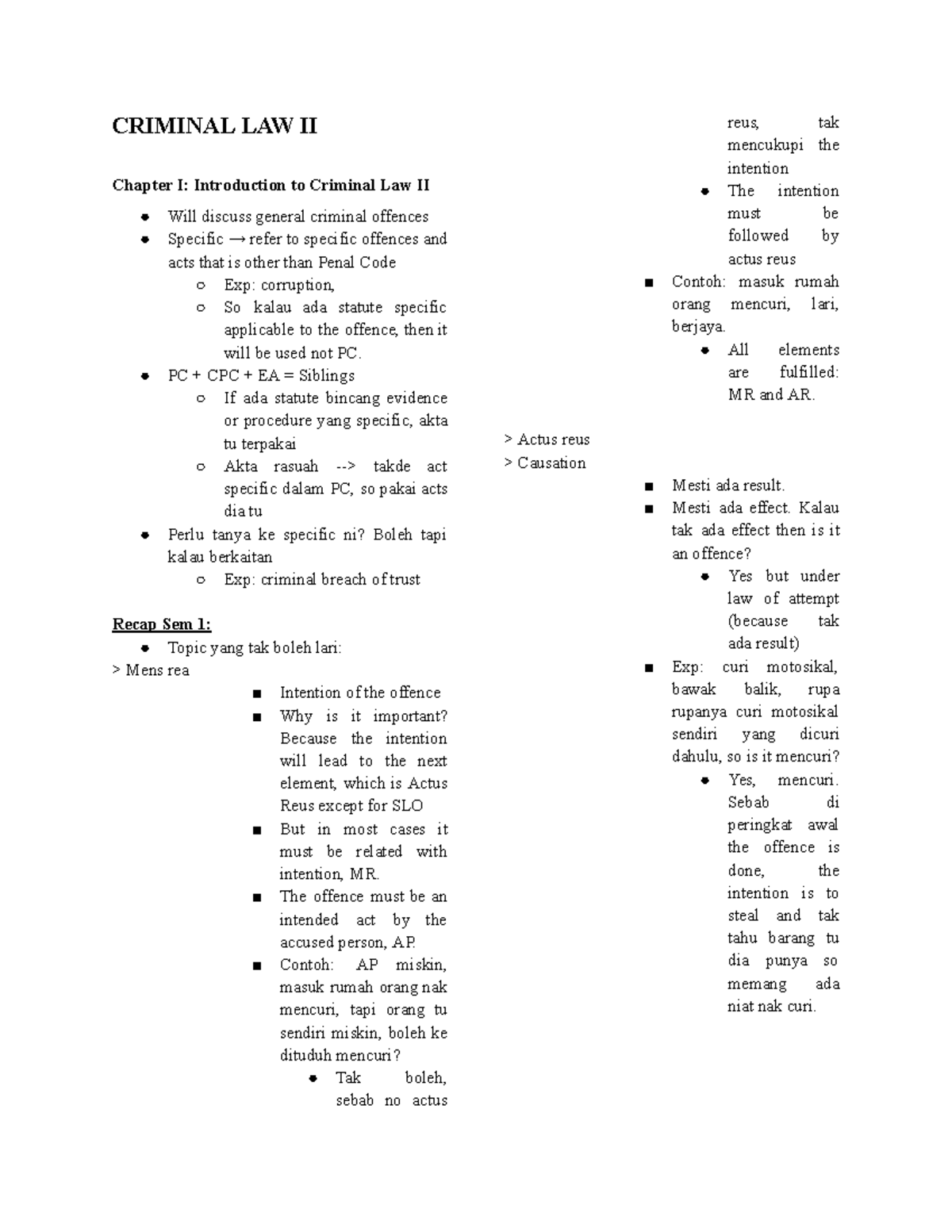 Criminal Law II - Introduction to Criminal Law II - CRIMINAL LAW II ...