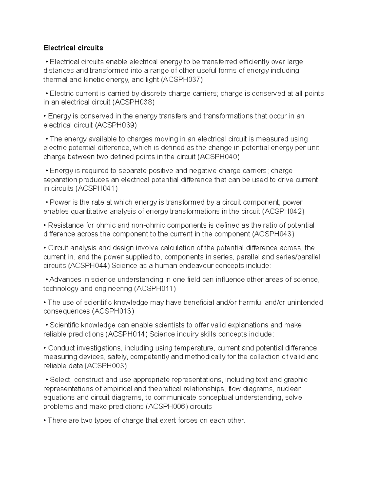 Electrical circuits - Electric current is carried by discrete charge ...