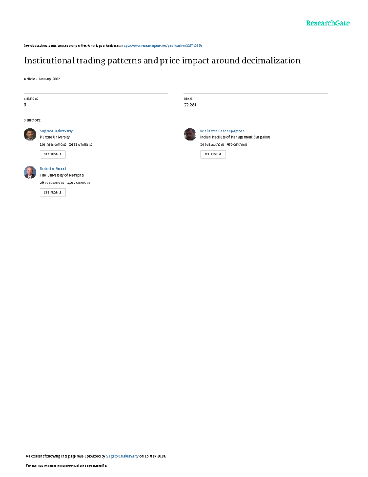 Institutional trading patterns and price impact ar - See discussions ...