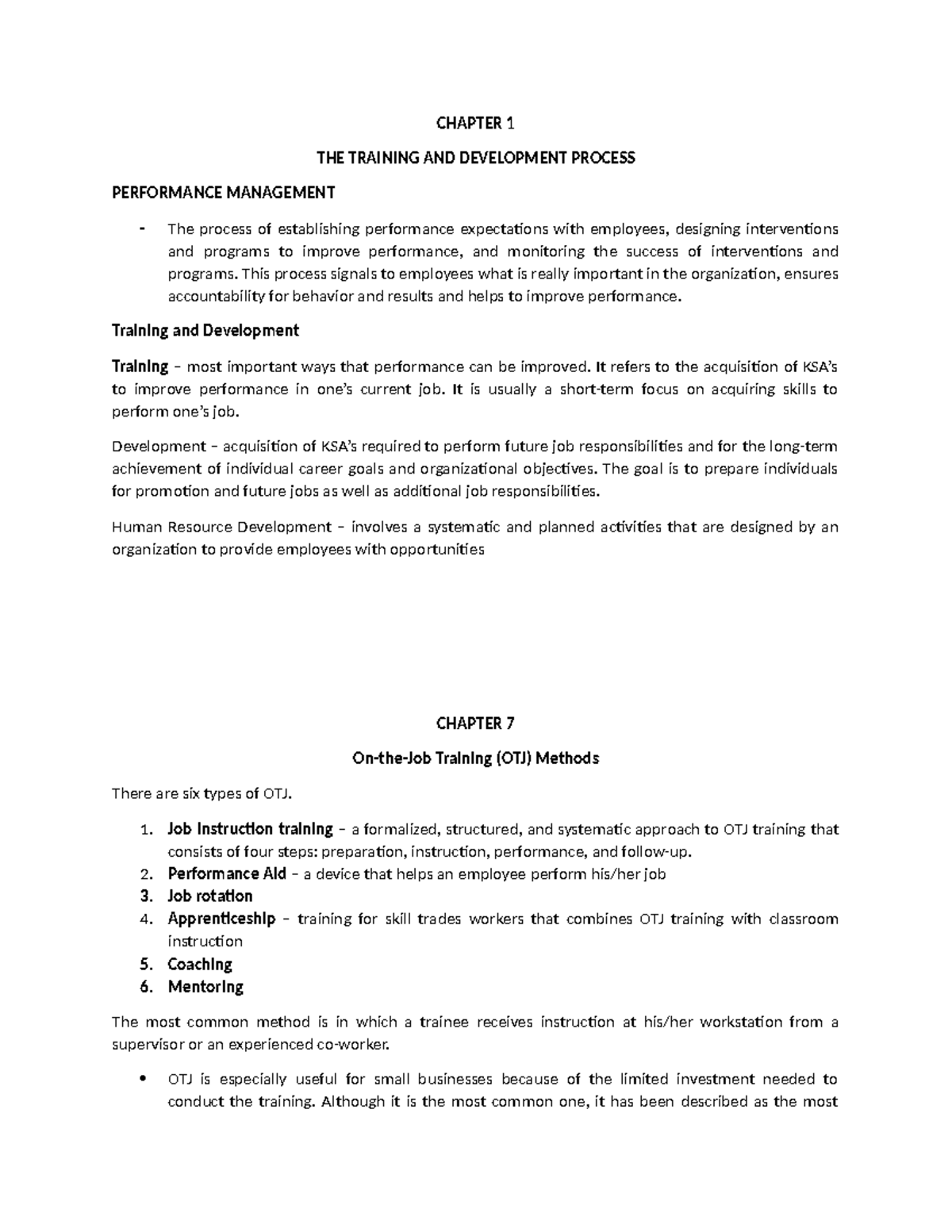 Chapter 1 - Human resource training and development book review ...