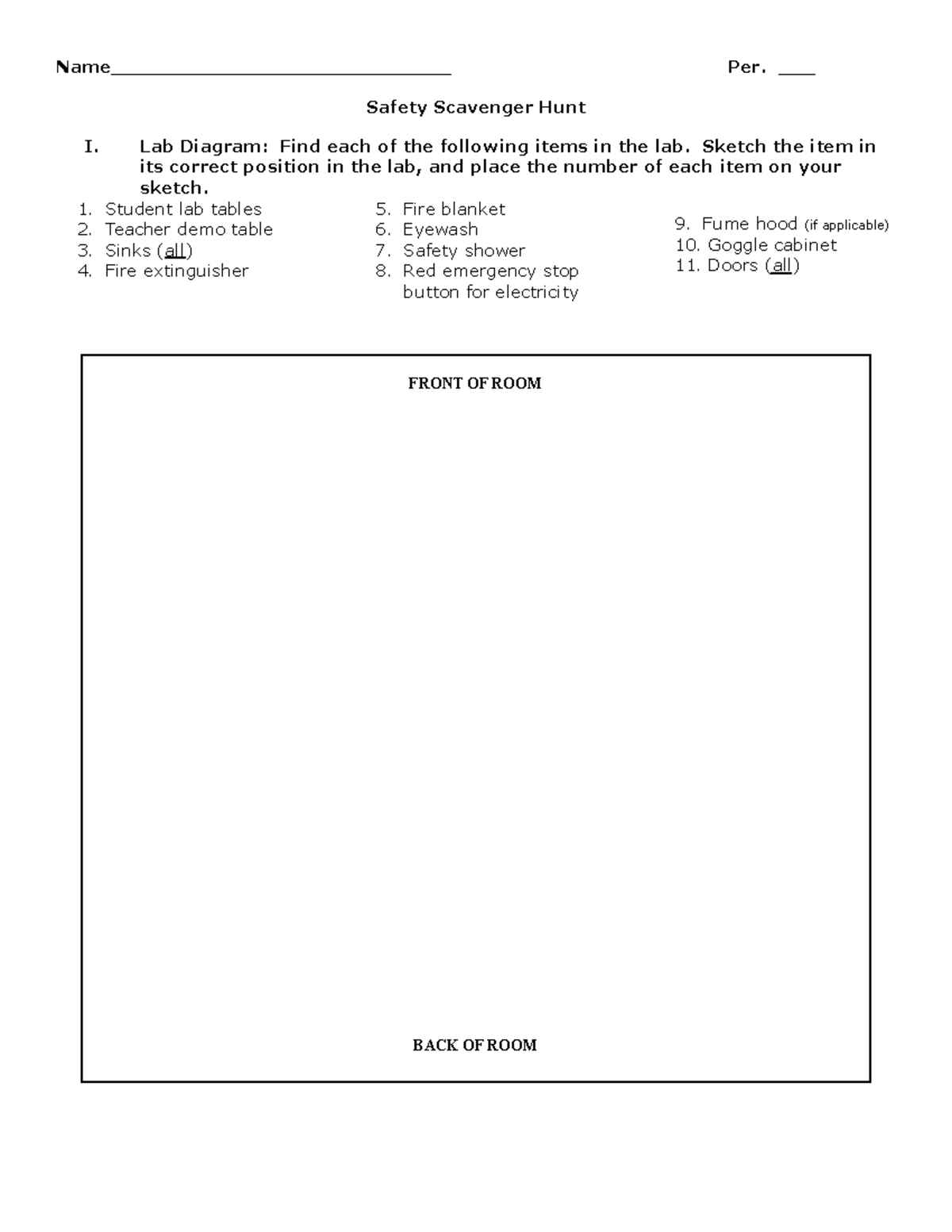 02 Safety Scavenger Hunt - Name____________________________ Per ...