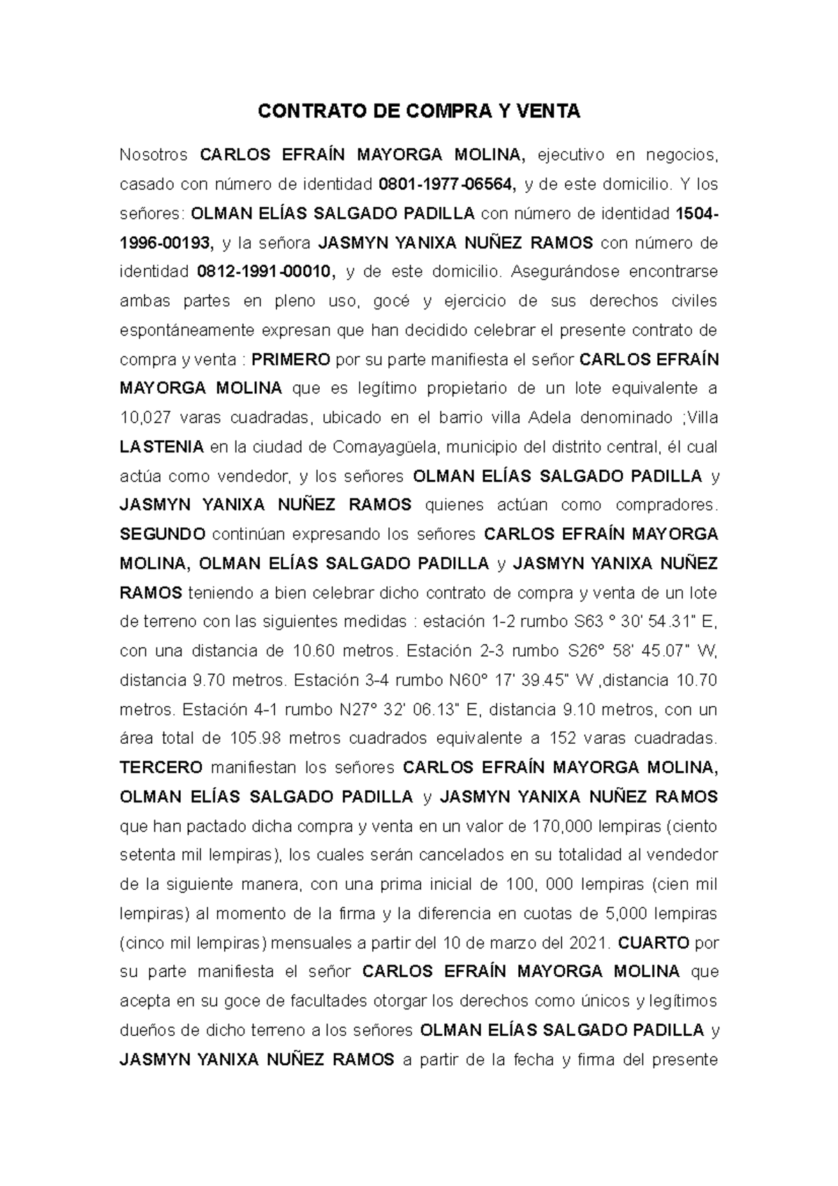 0000 contrato de compra y venta^ - CONTRATO DE COMPRA Y VENTA Nosotros ...