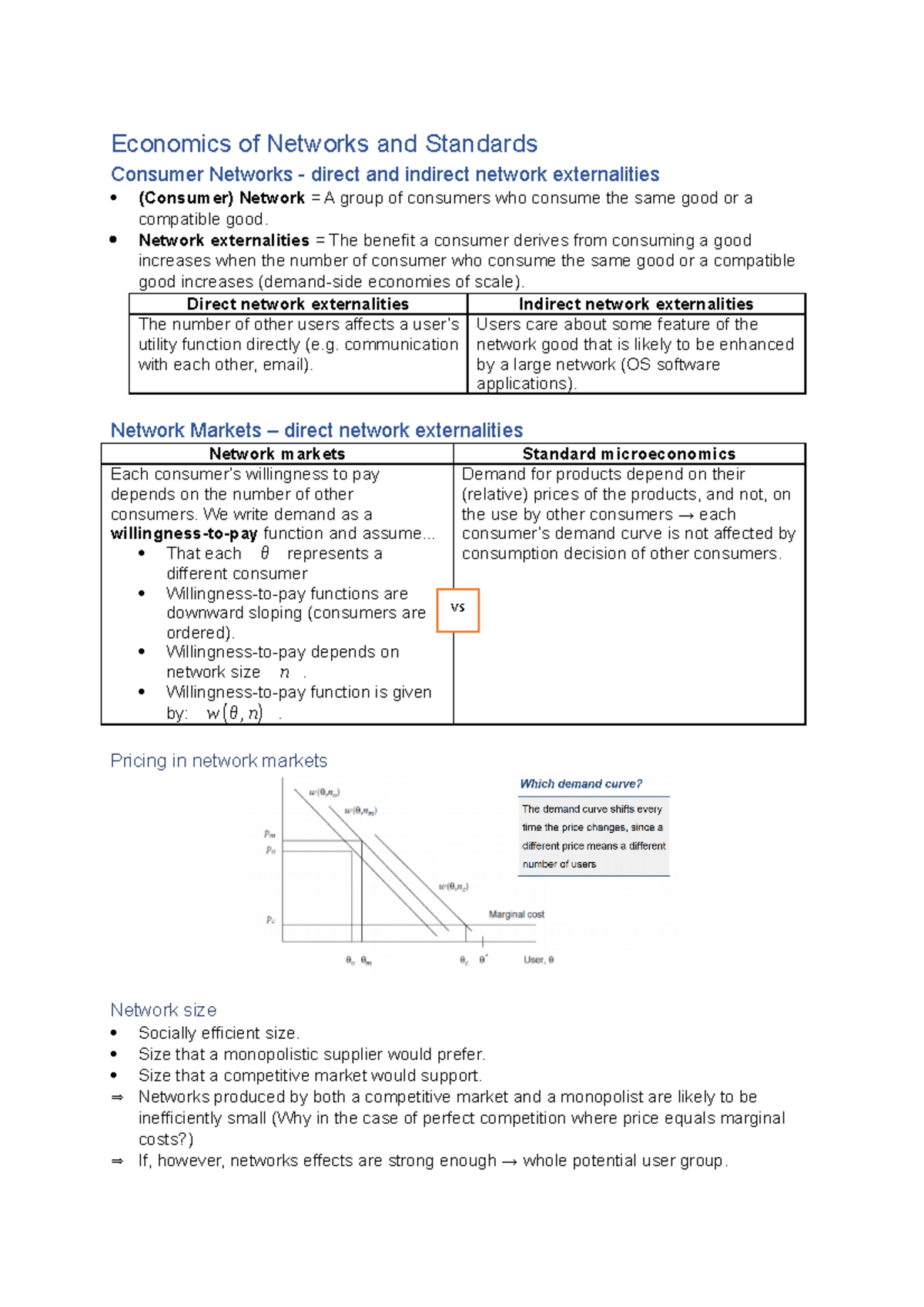 Economics of Networks and Standards - Economics of Networks and ...