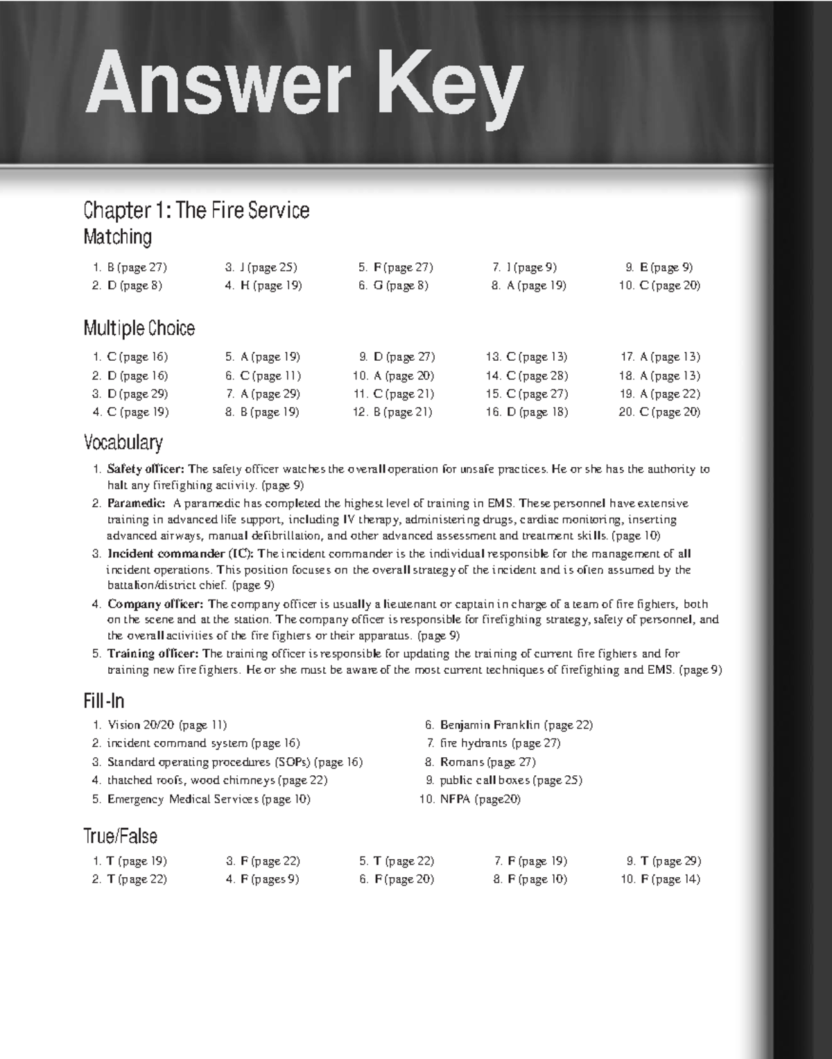 J B 4th Ed Workbook Answers Ch 1 7 Answer Key C H Apter 1 T He Fi R