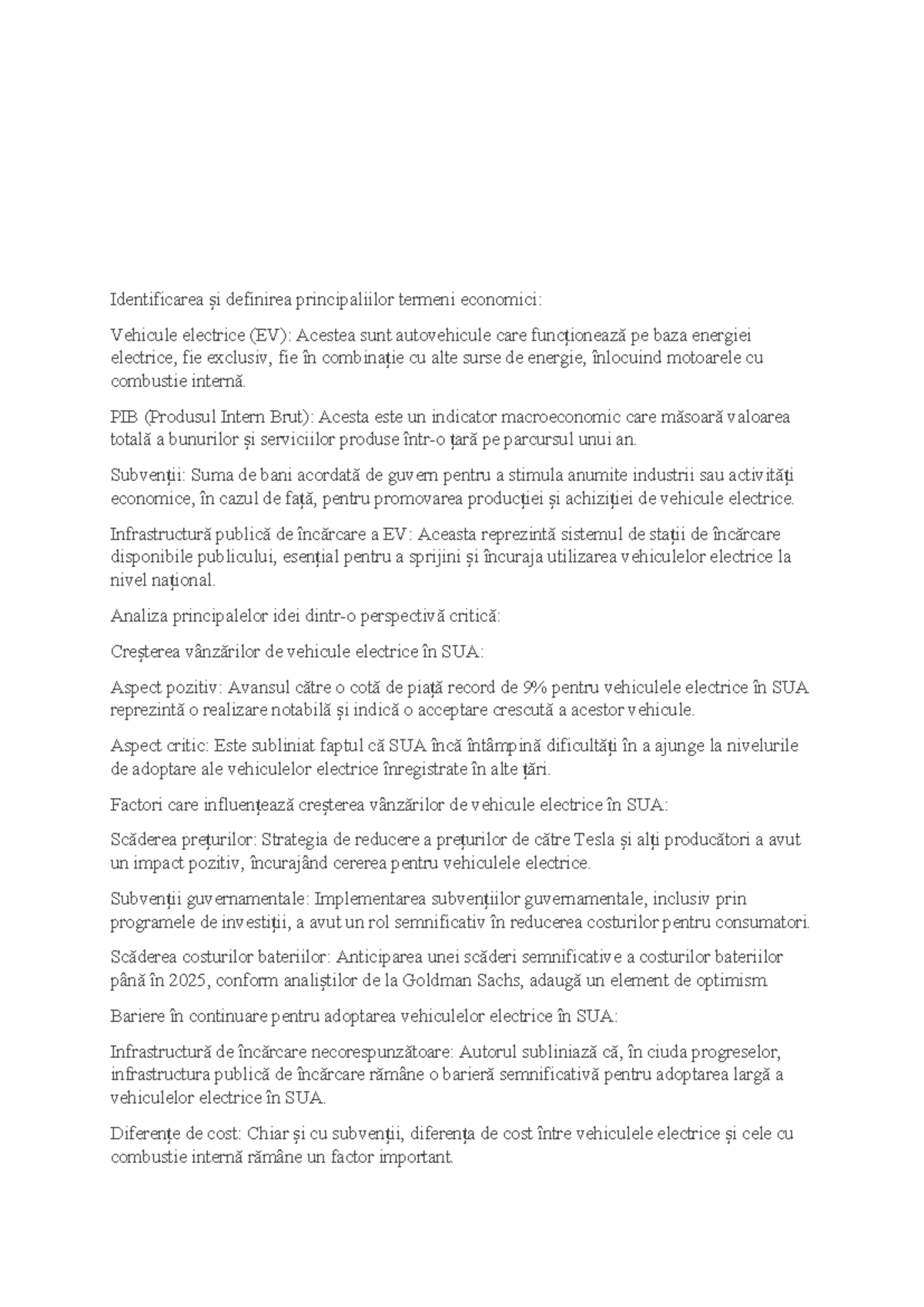 Analiza unui articol microeconomie - Identificarea și definirea ...
