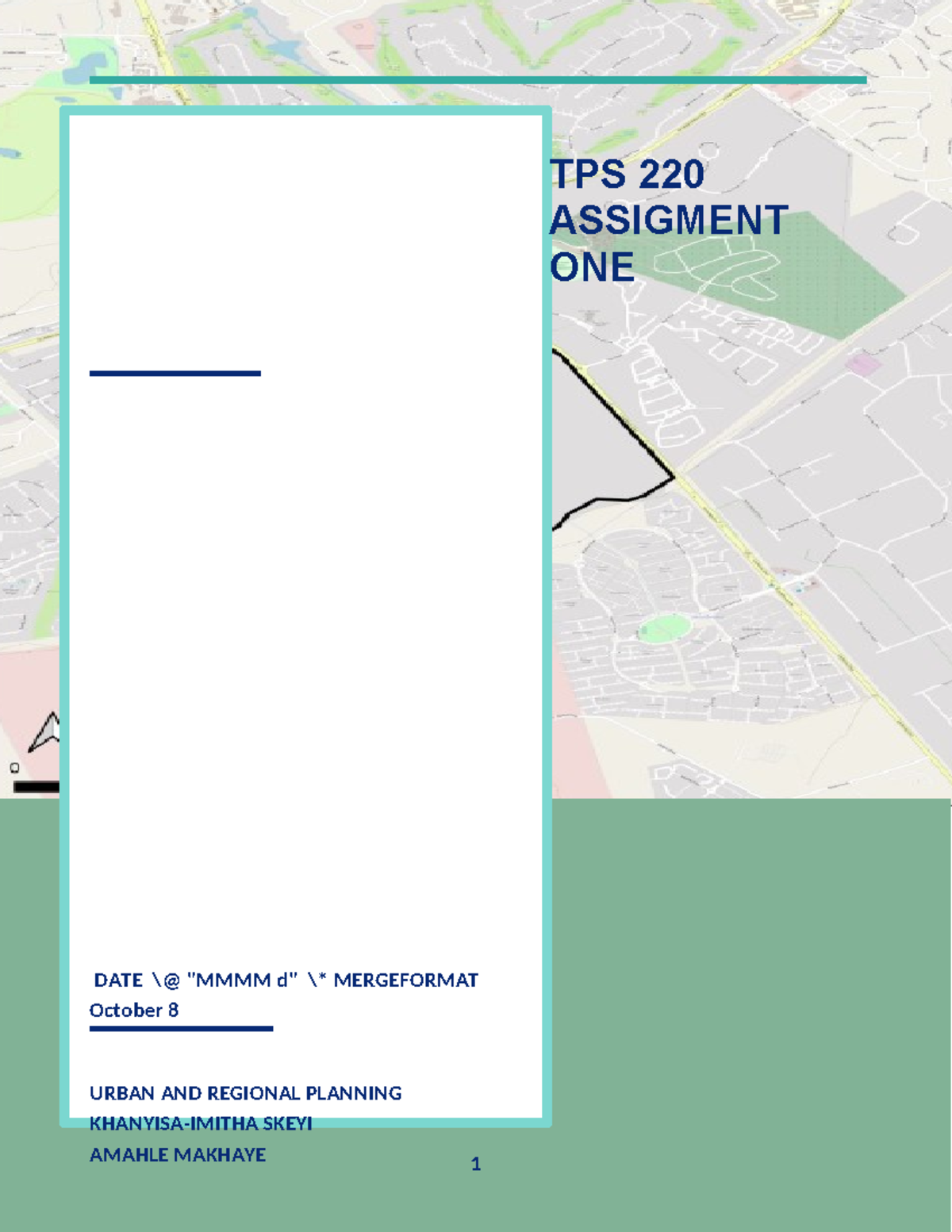 TPS 220 Development Report - DATE @ "MMMM d" * MERGEFORMAT October 8 ...