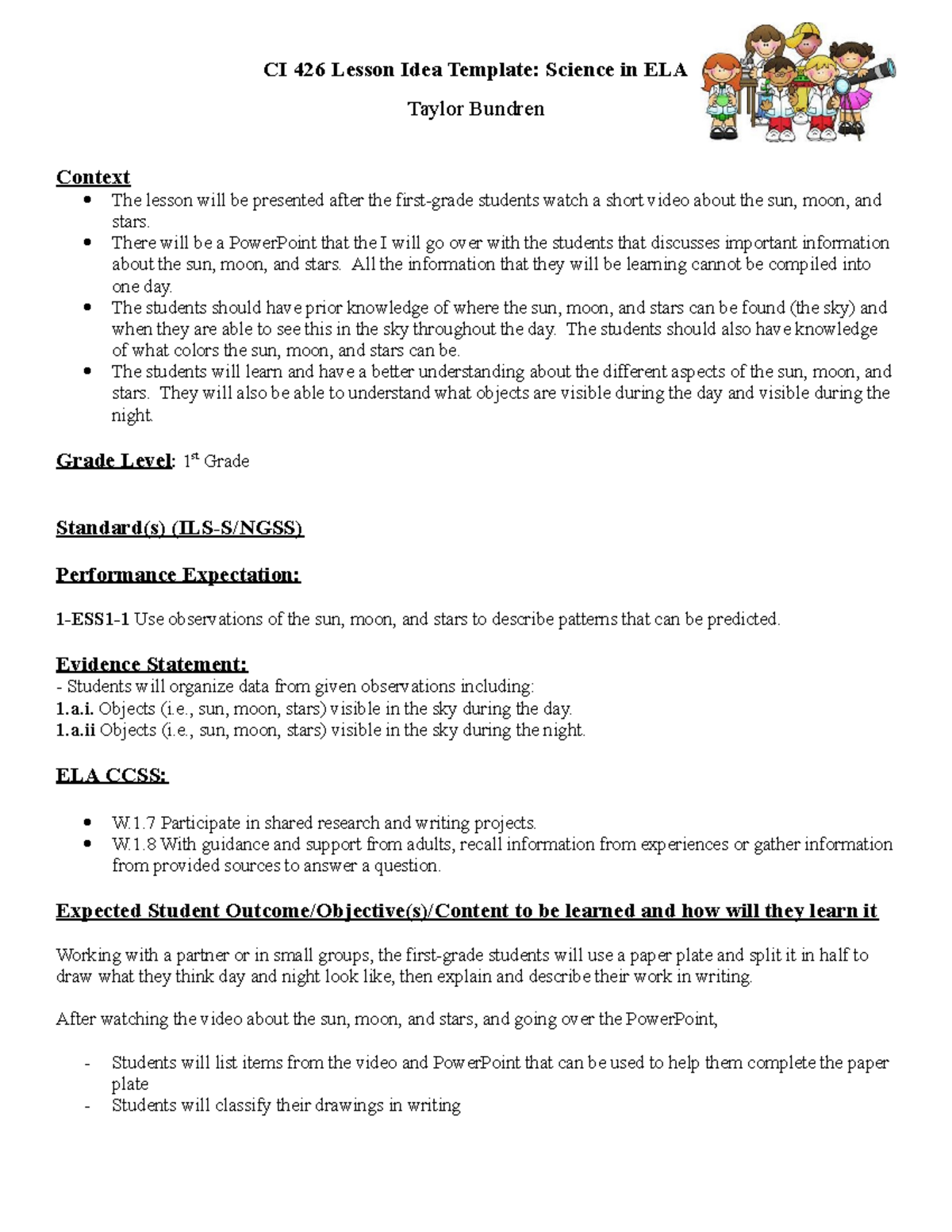 Lesson Idea Template 2 - There will be a PowerPoint that the I will go ...