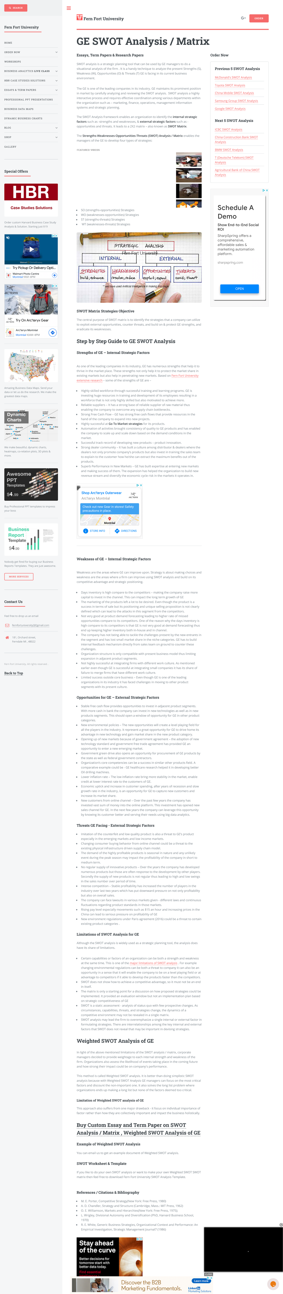 GE SWOT - SWOT Analysis for GE Case Study - Essays, Term Papers ...