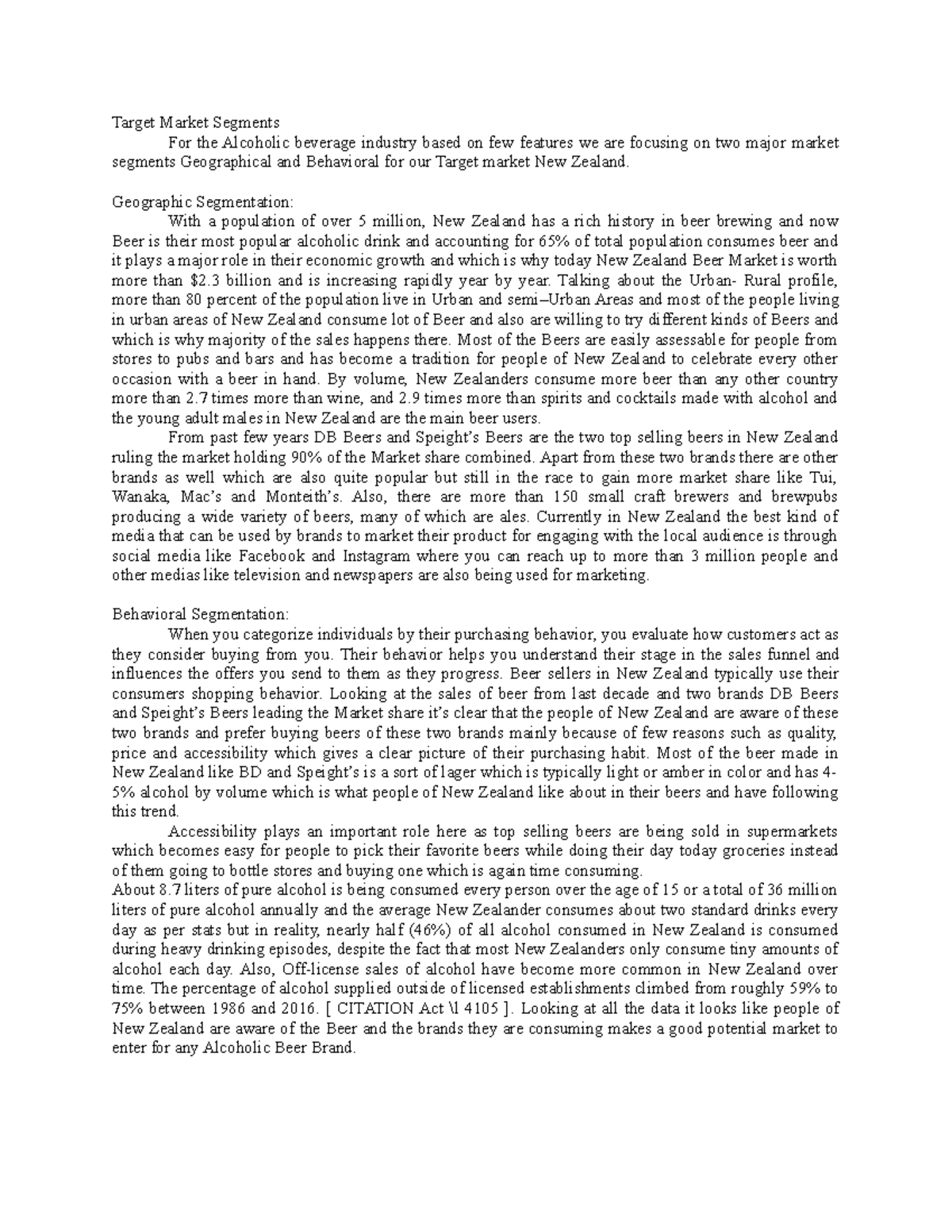 Target Market Segments - Geographic Segmentation: With a population of ...