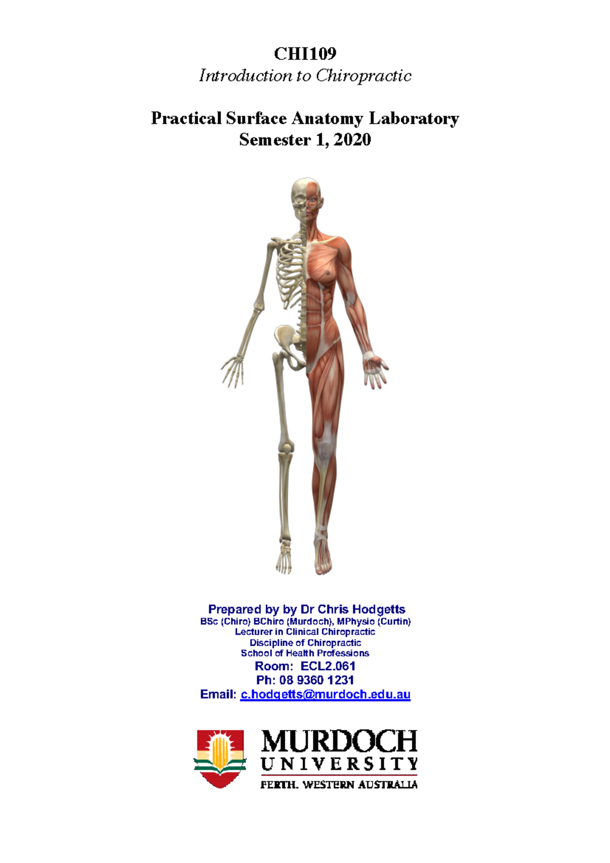 CHI109 Lab Manual - CHI Introduction to Chiropractic Practical Surface ...