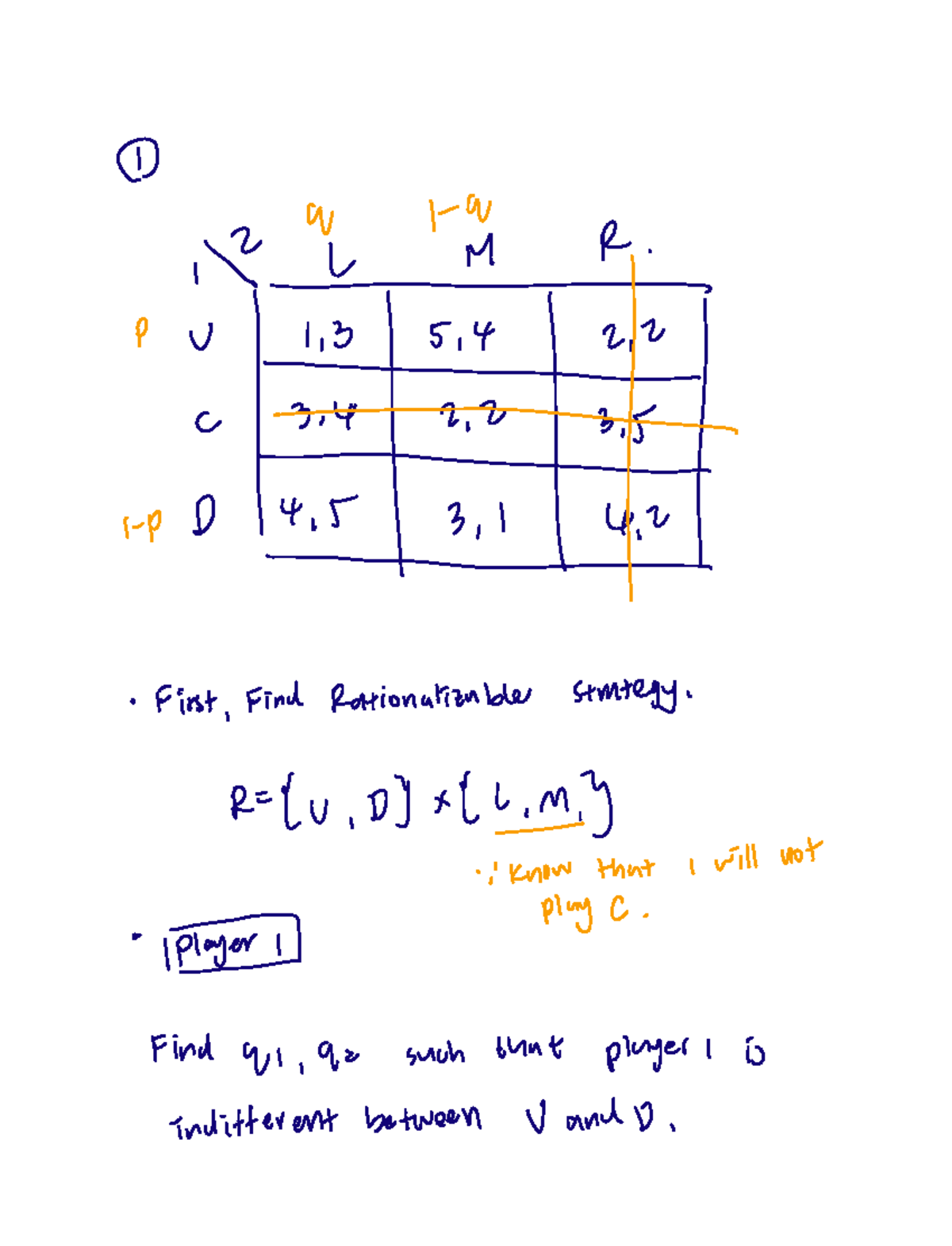 Homework three solution - E t t First Find Rationalizable strategy Lu D ...