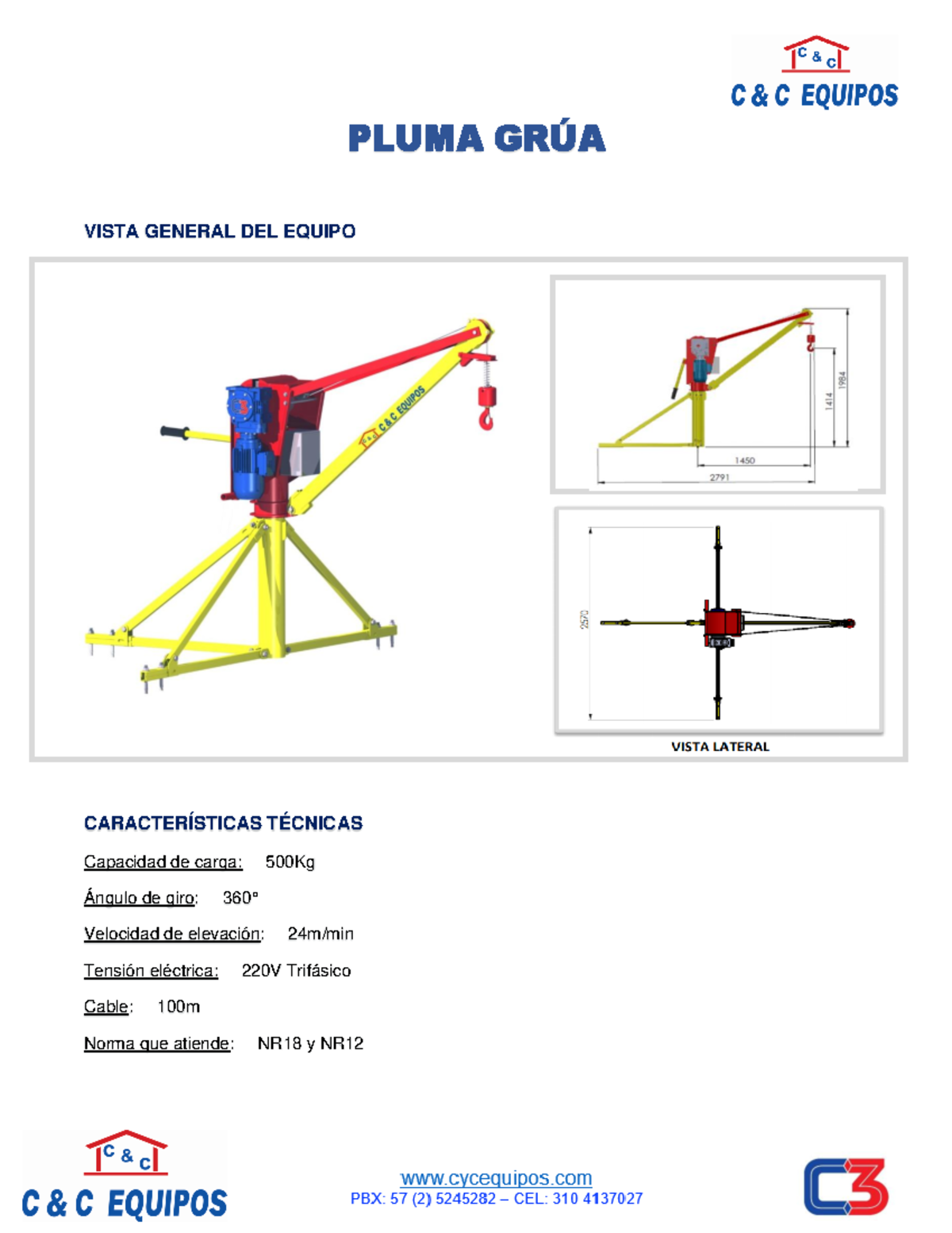 FT Pluma Grúa C3 - ANDAMIOS - PLUMA GRÚA VISTA GENERAL DEL EQUIPO ...