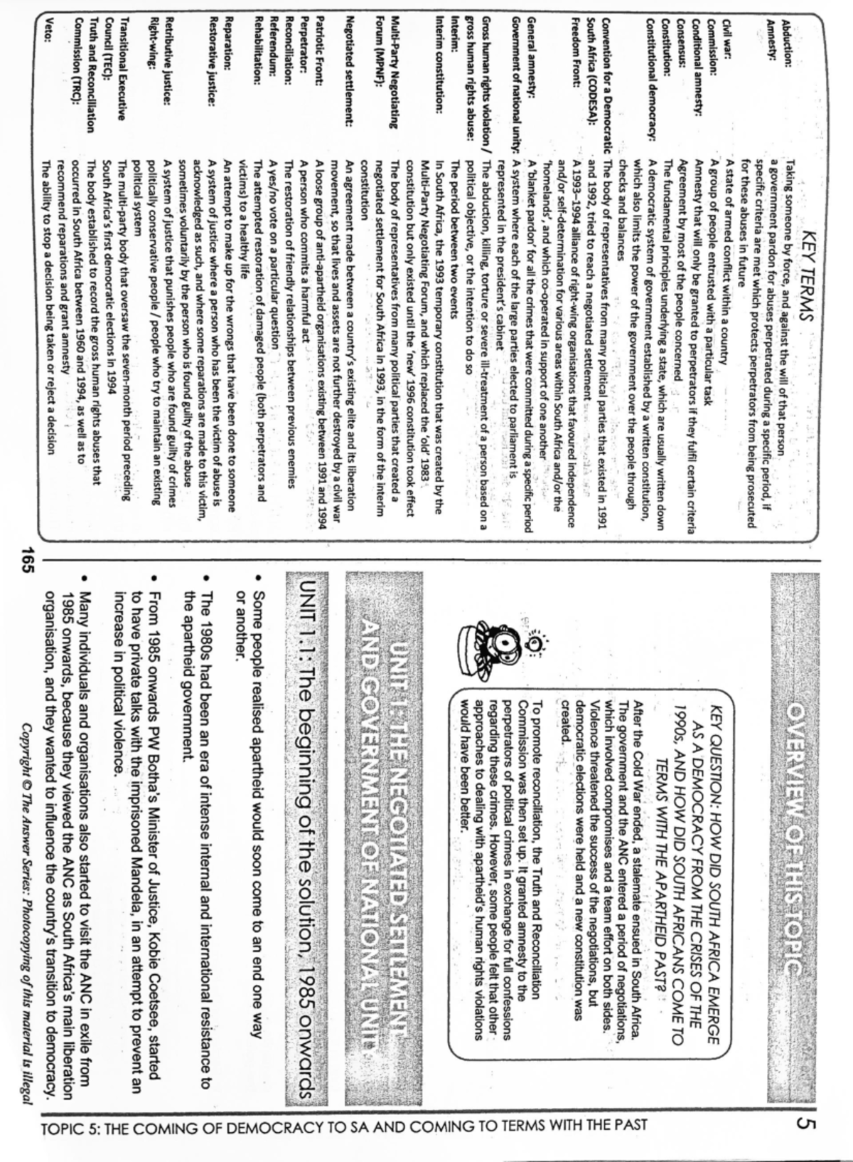 Coming of democracy Gr12 - Studocu