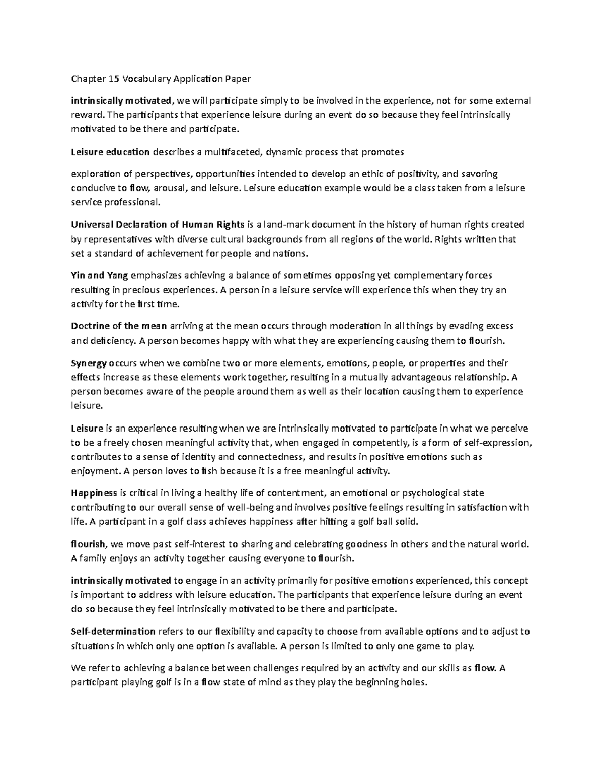 Chapter 15 Vocabulary Application Paper - Studocu