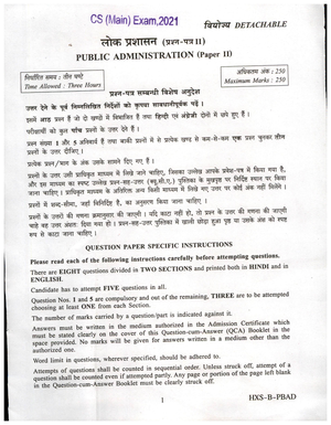 Public Administration Paper-I - Political Science II - Studocu