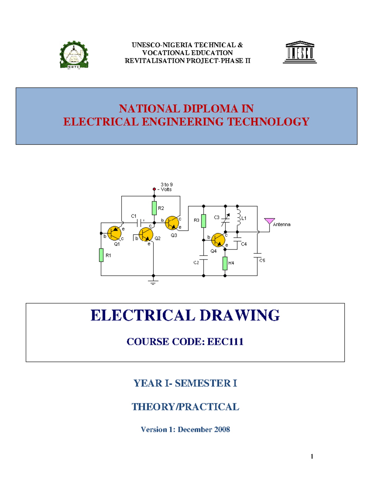 Electrical Drawing - Year 1 - Semester II - UNESCO-NIGERIA TECHNICAL ...