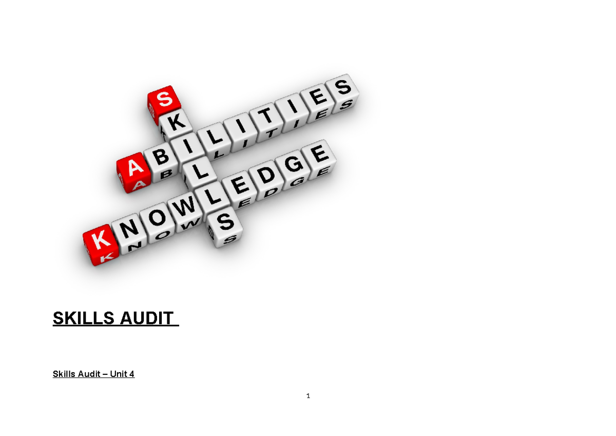 A-skill-audit-unit-4 - SKILLS AUDIT Skills Audit – Unit 4 1 1 ...
