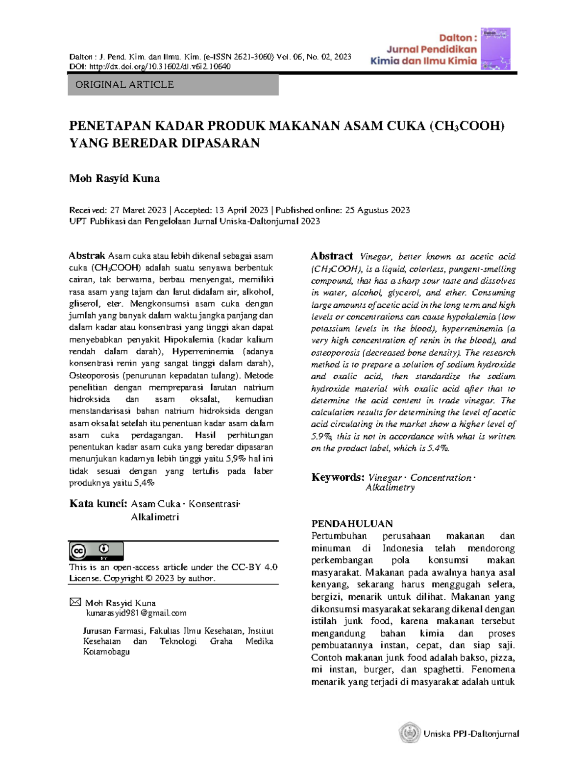 10640-30638-1-PB - course - Dalton : J. Pend. Kim. dan Ilmu. Kim. (e ...