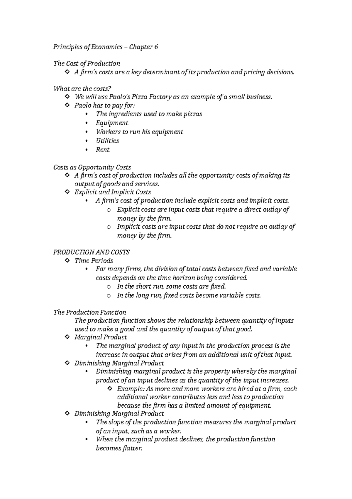 Principles of Economics Chapter 6 - Principles of Economics – Chapter 6 ...