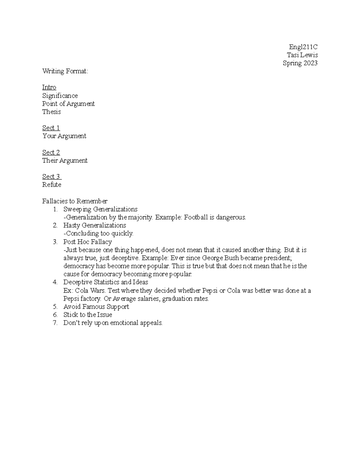ENGL211C - Academic Writing Notes includes format. - Engl211C Tasi ...