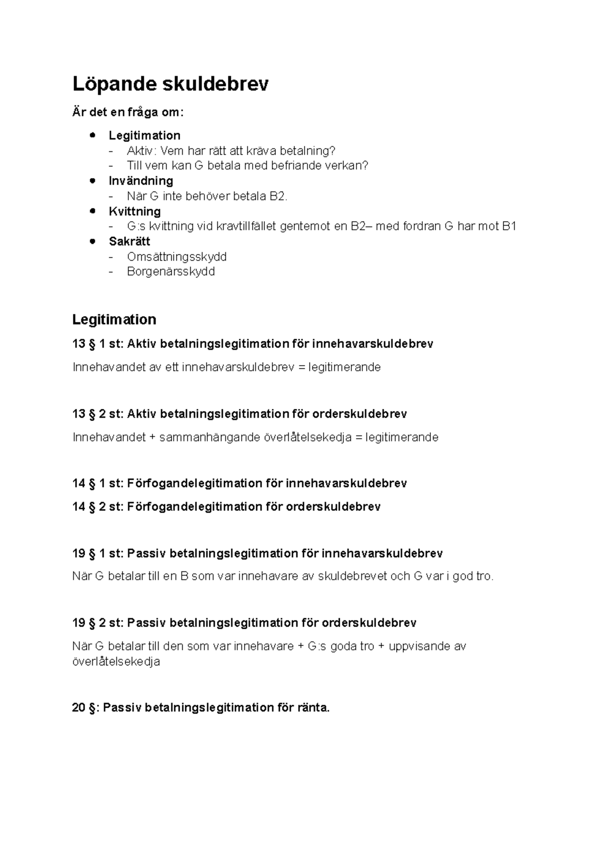 Lösningsschema löpande skuldebrev - Löpande skuldebrev Är det en fråga ...