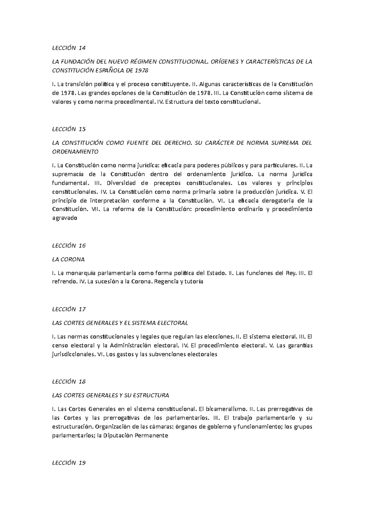 Programa de Derecho Constitucional II - LECCIÓN 14 LA FUNDACIÓN DEL ...