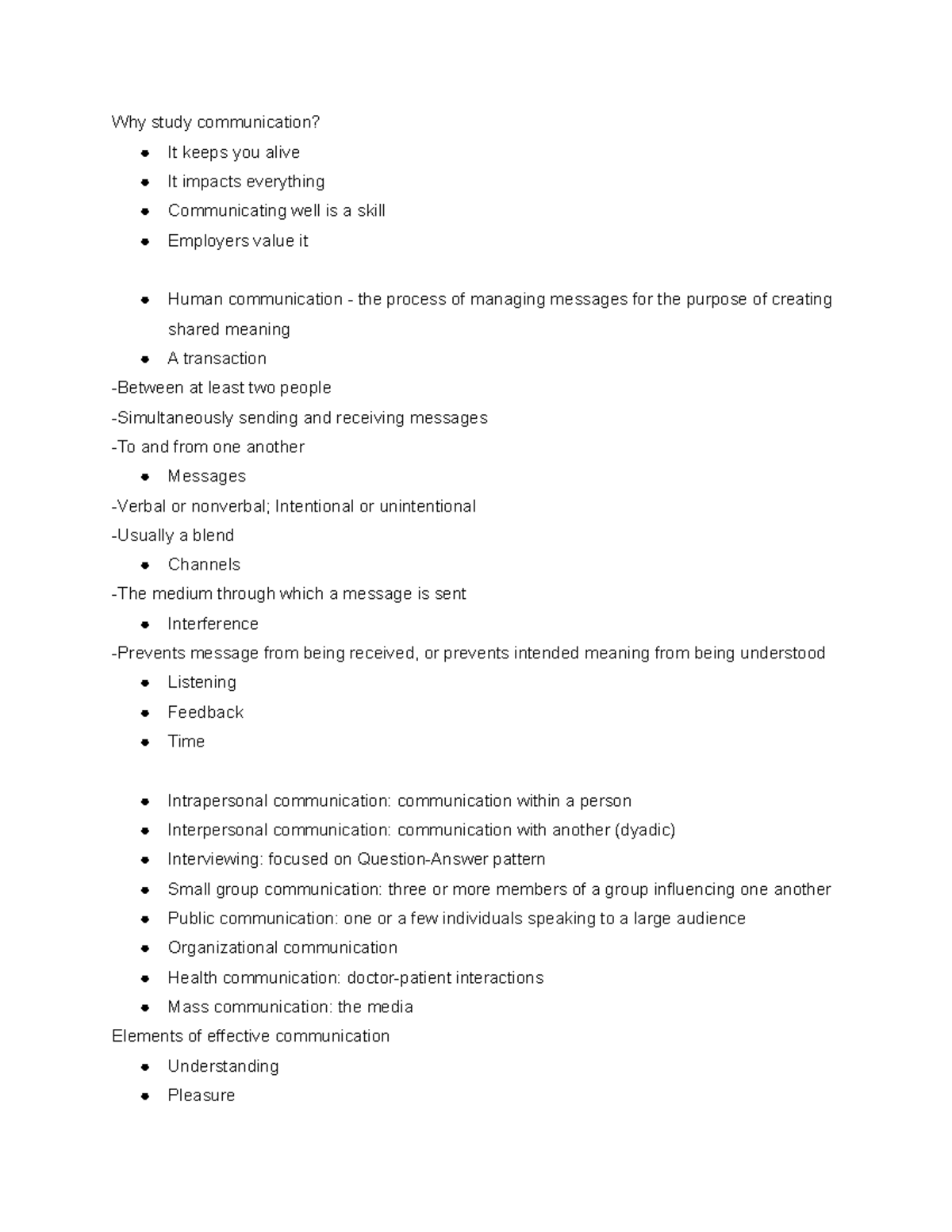 1 - The Process of Communication - Why study communication? It keeps ...