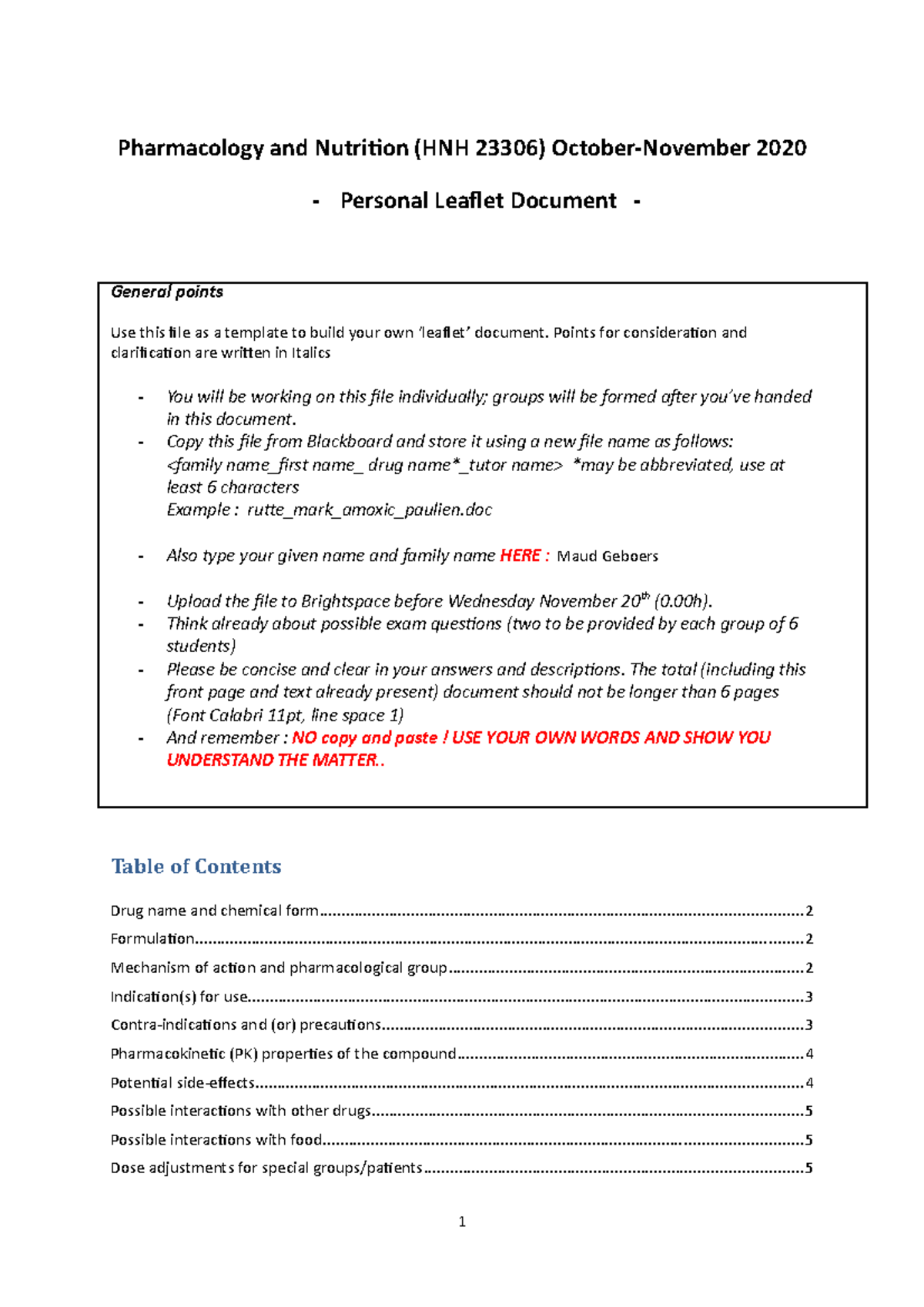 Individual drug leaflet amoxicillin (pass) - Pharmacology and Nutrition ...