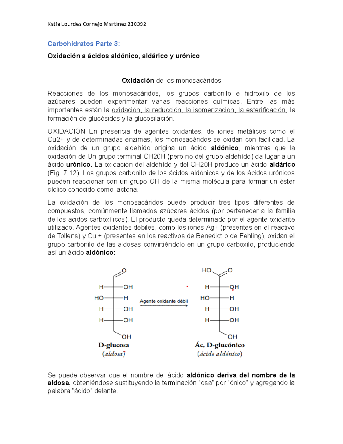 Oxidación - Holaaa - Carbohidratos Parte 3: Oxidación a ácidos aldónico ...