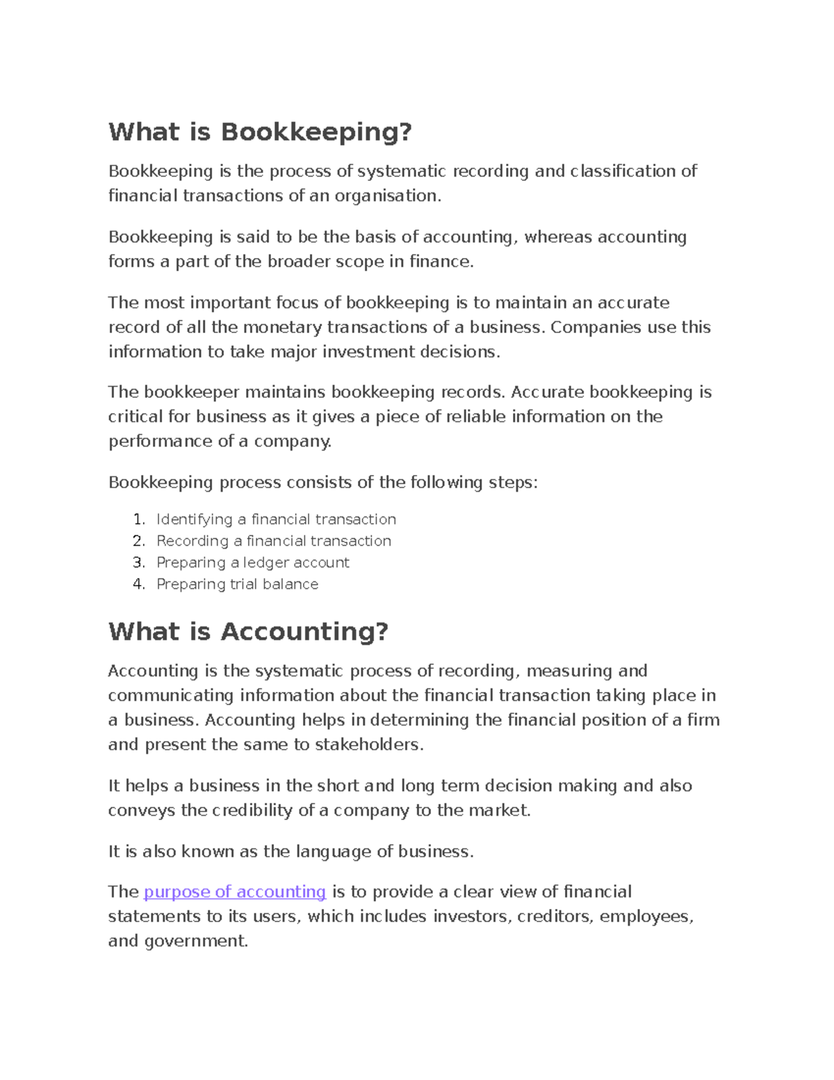 What is Bookkeeping - MBA - What is Bookkeeping? Bookkeeping is the ...