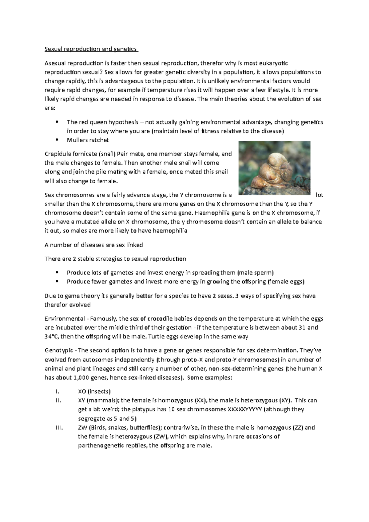 Genetics lecture 7 - sexual reproduction - Sexual reproduction and ...