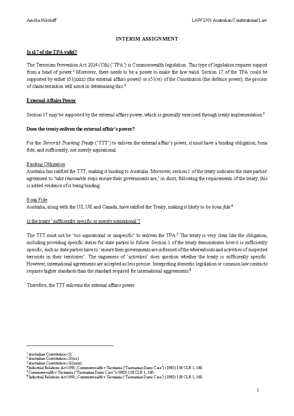 Interim Assignment - INTERIM ASSIGNMENT Is s1 7 of the TPA valid? The ...